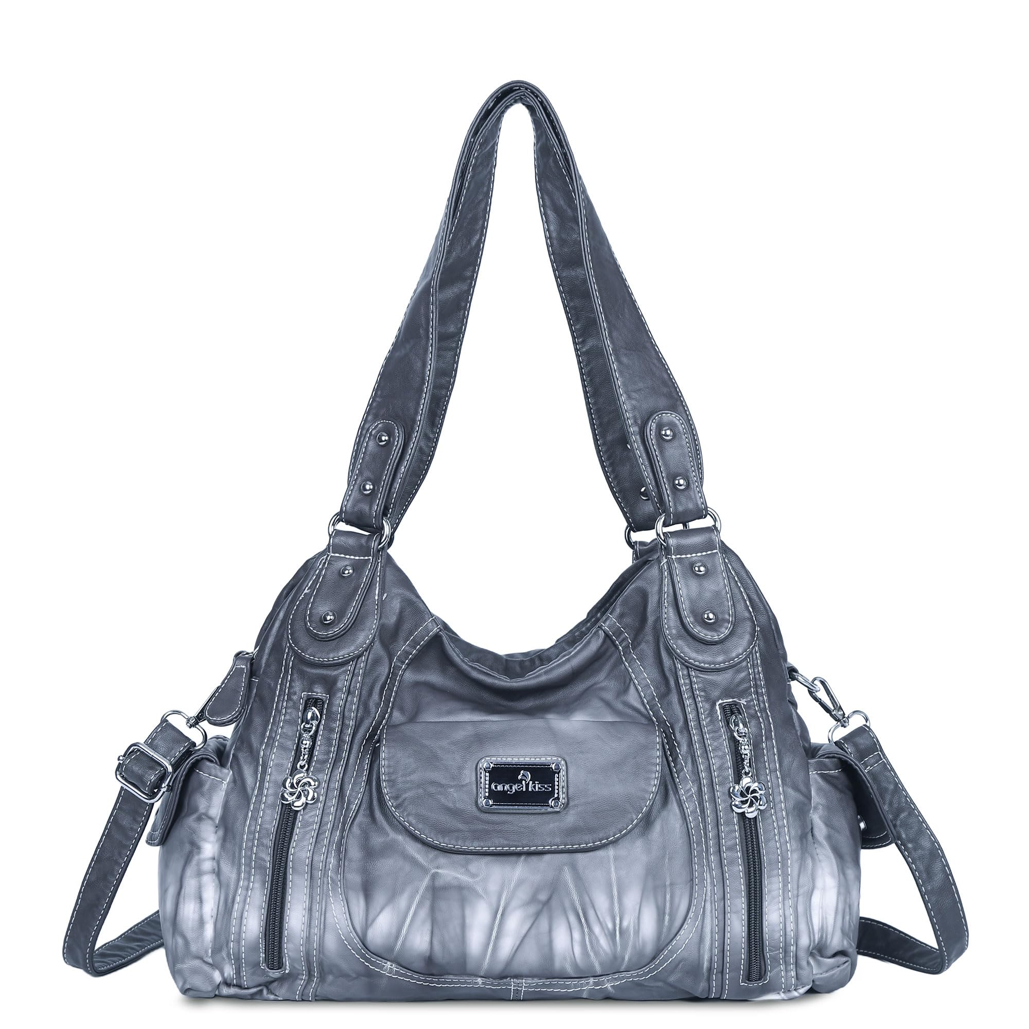 Angel Kiss Women Handbags Shoulder Bags Washed Leather Satchel Tote Bag ...