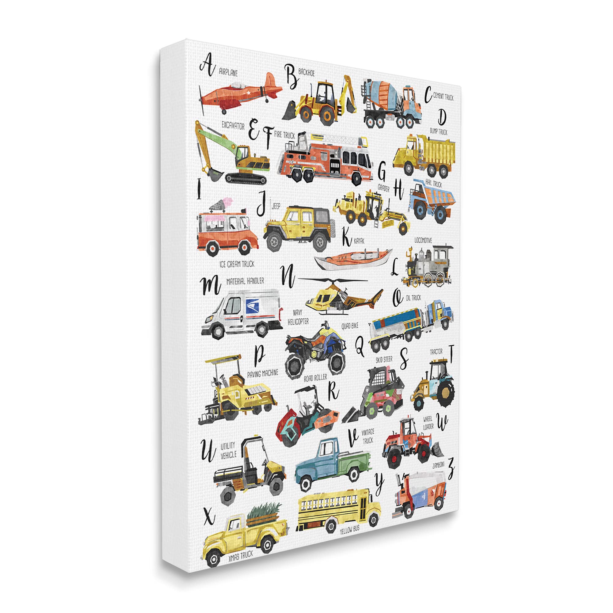 Stupell Industries Abc's of Motor Vehicles Kid's Alphabet Chart ...