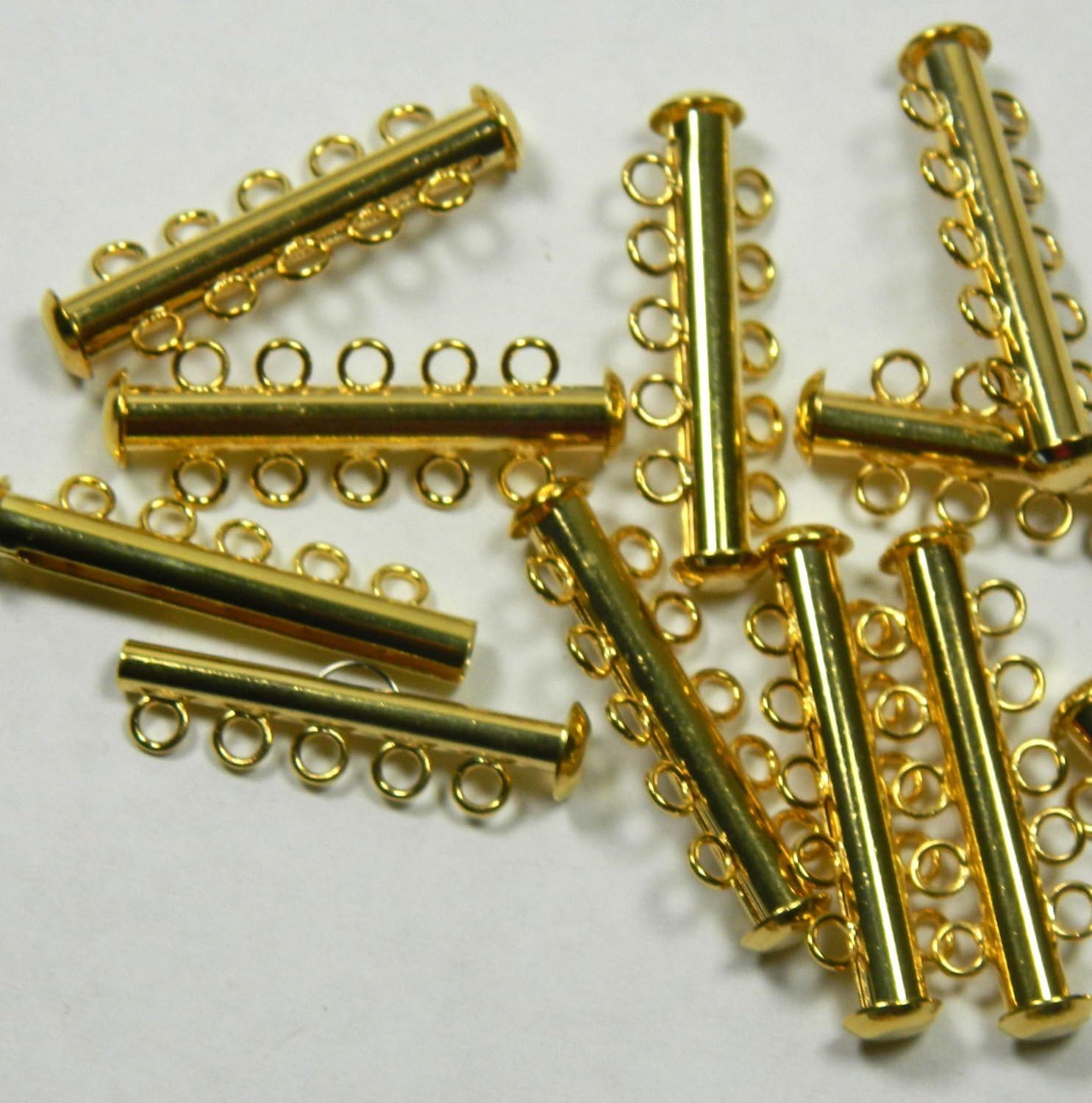 Amazon.com: Vogholic 31mm Multi 5 Strand Slide Lock Clasps, Gold Plated ...