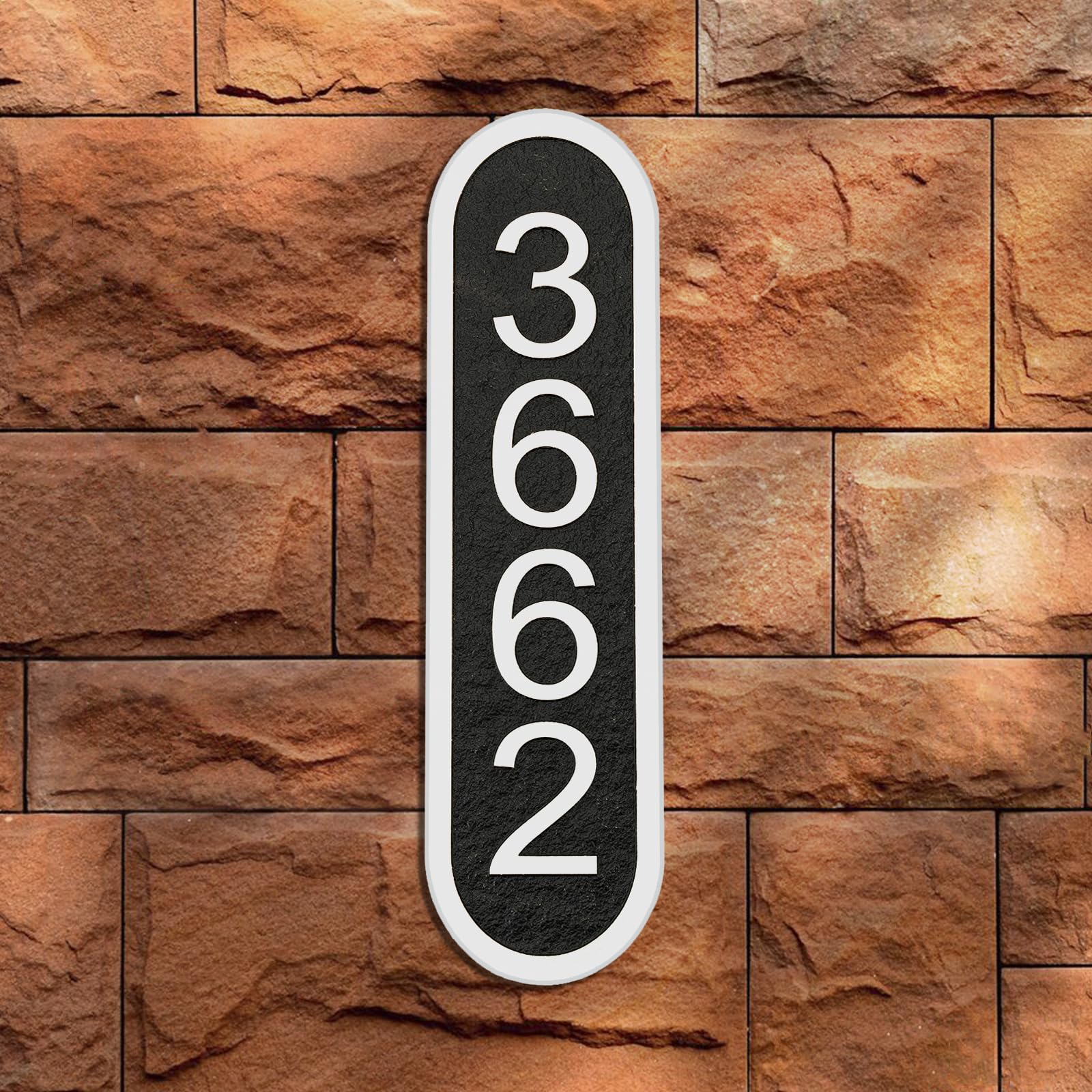 Hanging Address Sign Stone Address Plaque With Engraved Numbers ...