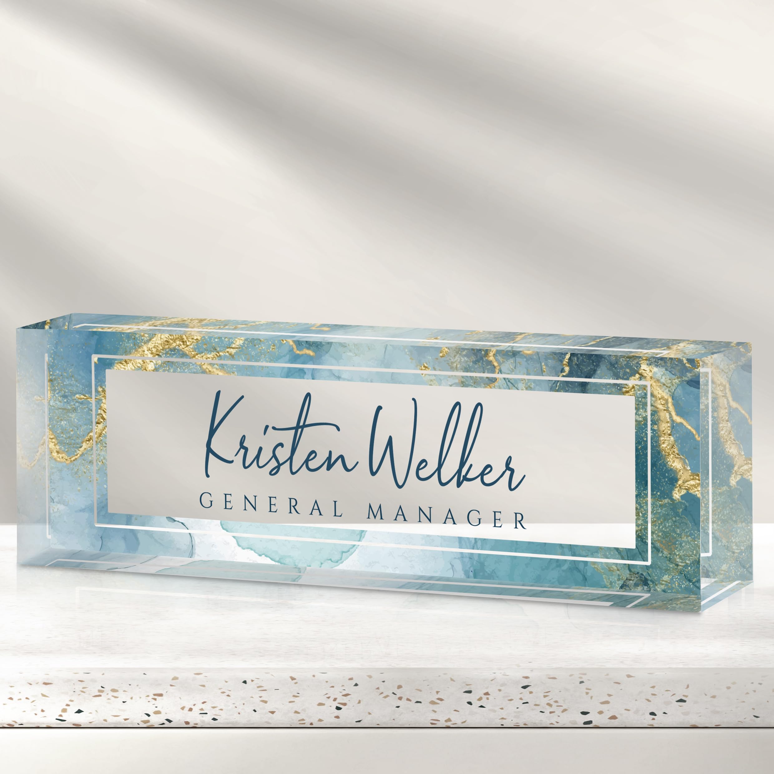 Amazon.com: Custom Office Name Plate for Desk - Desk Name Plate ...