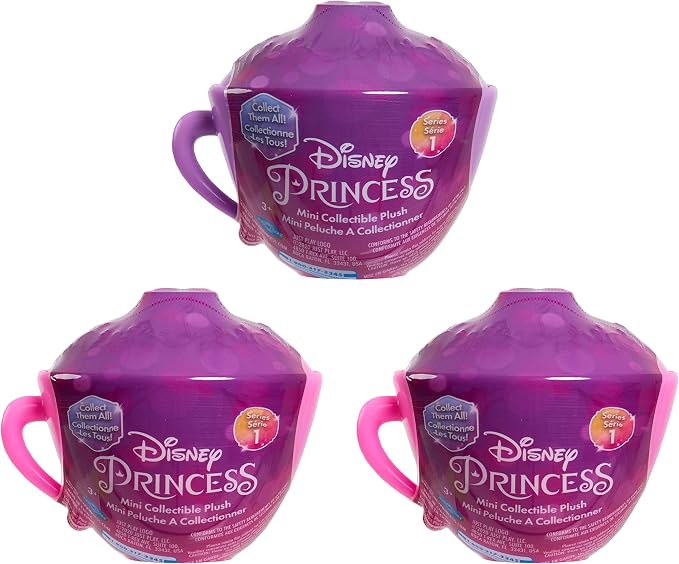 Amazon.com: Disney Princess Mini Teacup Capsule Plushie, 3-Pack Set ...
