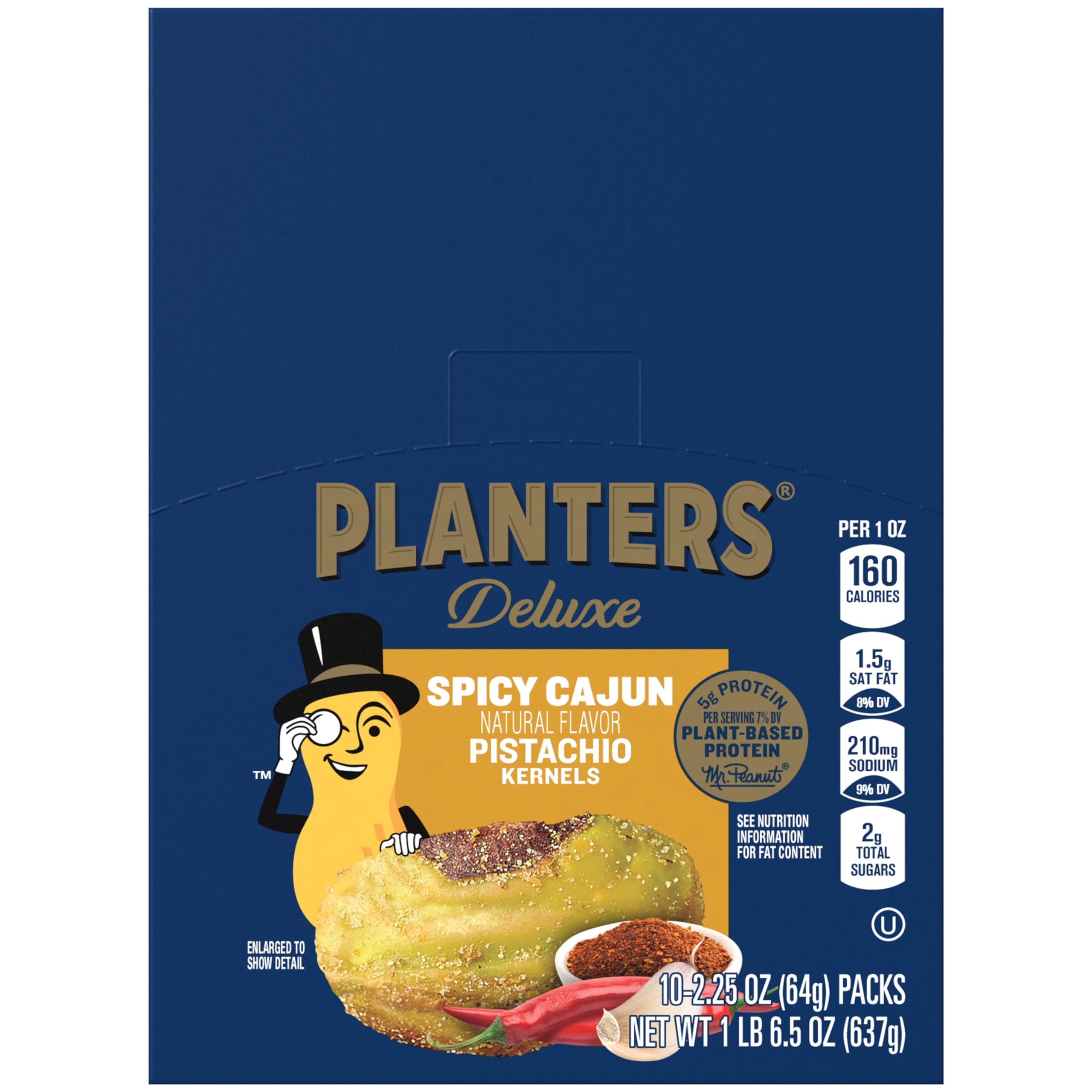 Amazon.com : PLANTERS Spicy Cajun Pistachio Kernels, 2.25 oz Pack (Pack ...