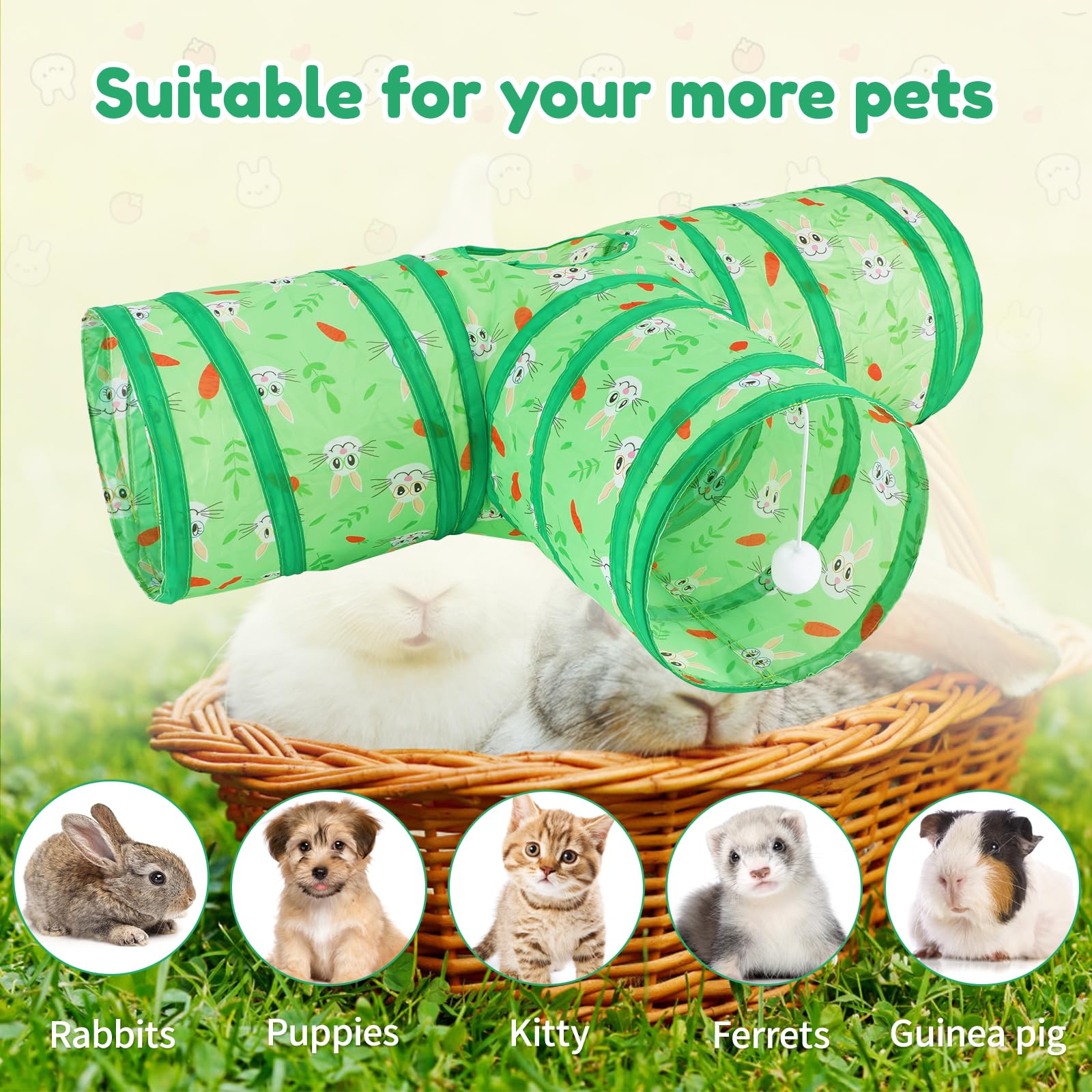 Snapklik.com : Bunny Tunnels & Tubes Collapsible 3 Way Bunny Hideout ...