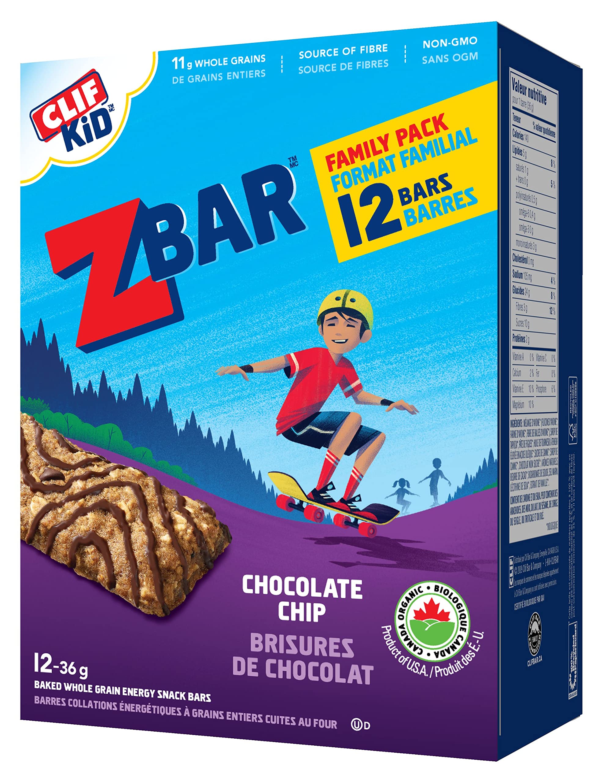 CLIF KID ZBAR - Organic Energy Bars - Chocolate Chip - 12 Count (Pack ...