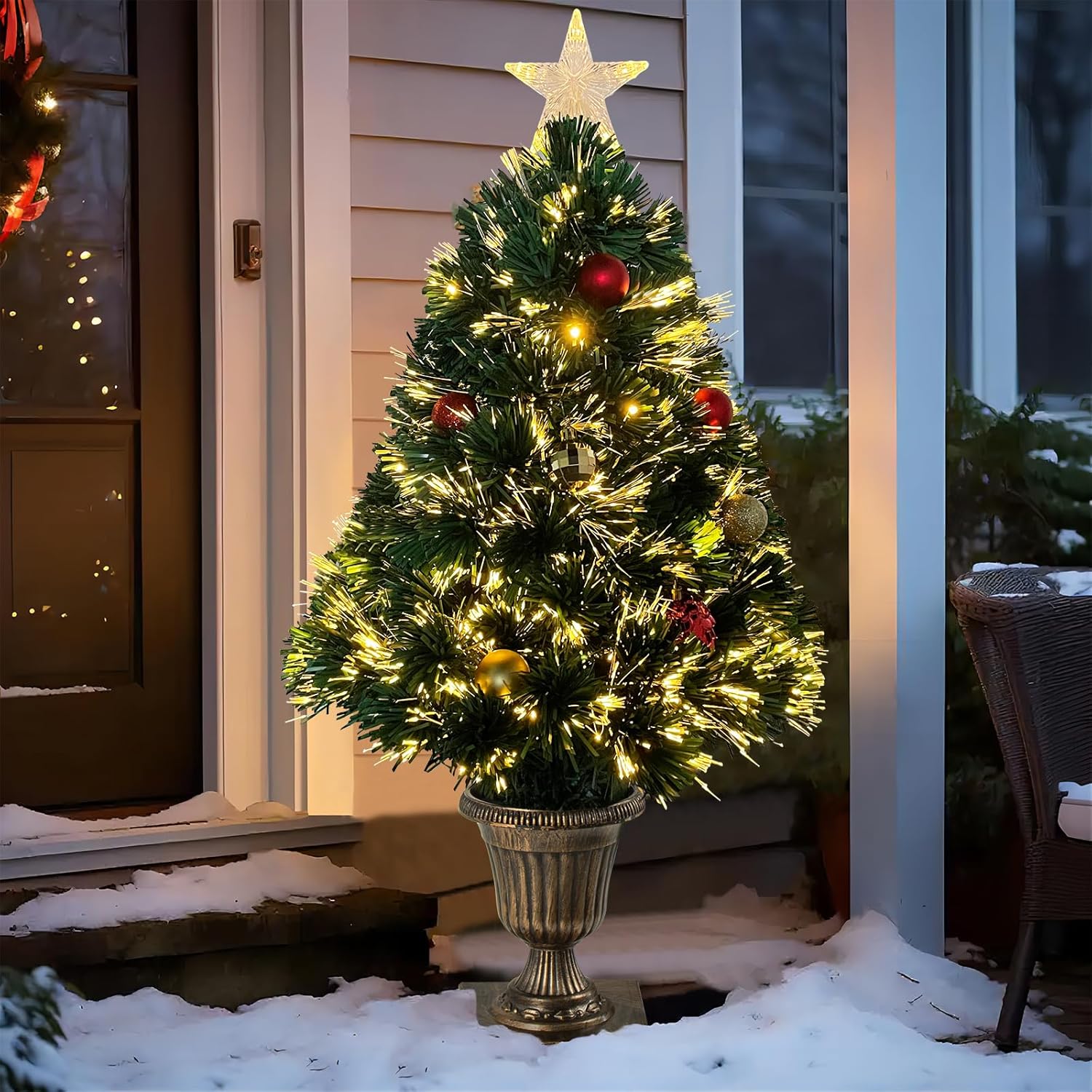 Choies 3 FT Pre-Lit Artificial Christmas Tree,Lighted Fiber Optic ...