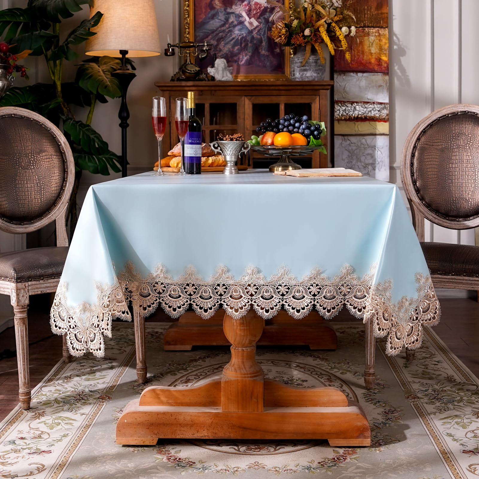 Amazon.com: ARTABLE Vinyl Tablecloth Rectangle Waterproof Lace Table ...