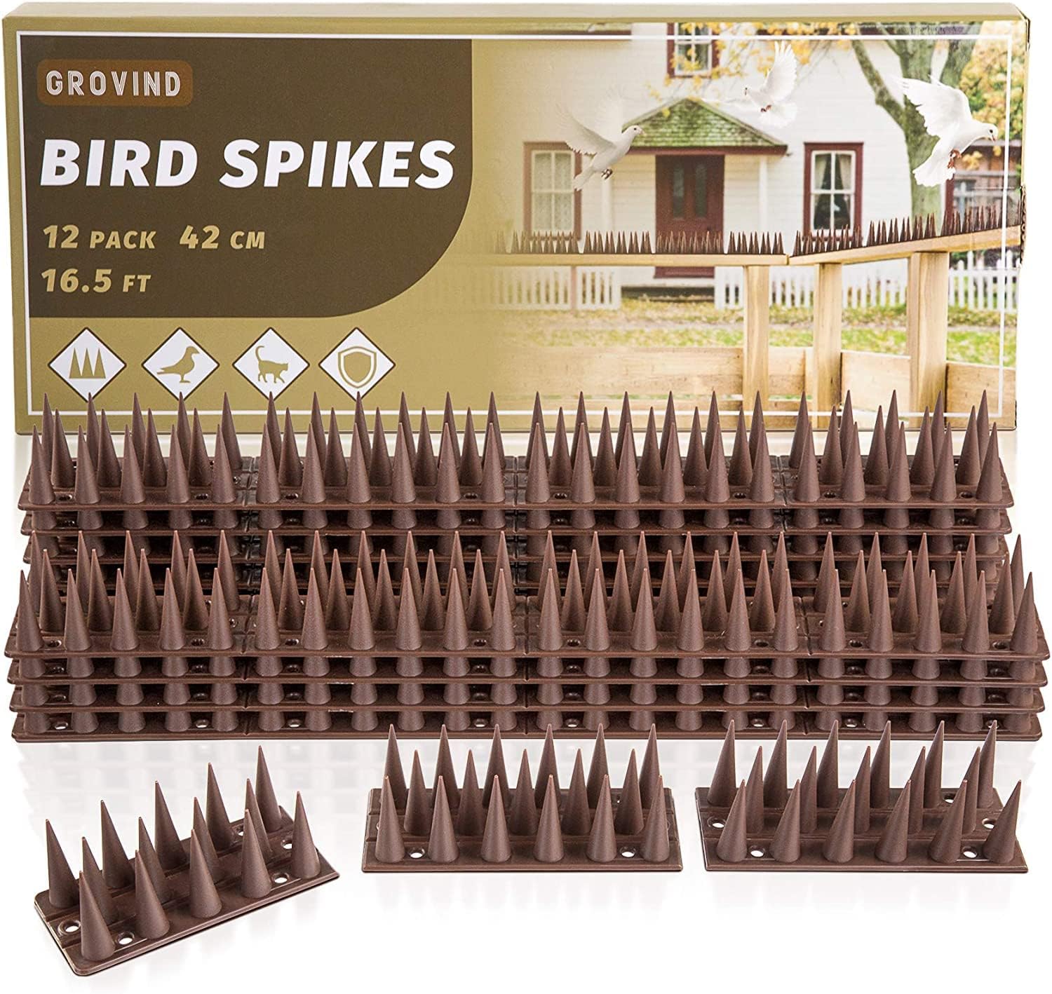 Amazon.com: 8 Pack Bird Spikes - 17 x 1.57 x 1.38 Inch Plastic Bird ...