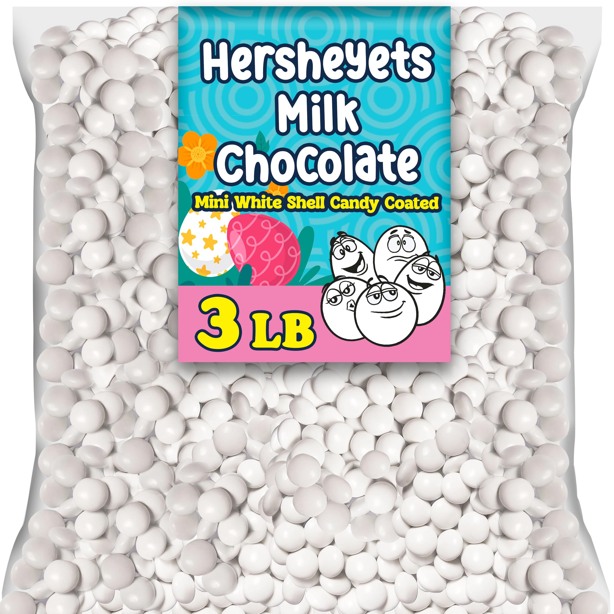 Snapklik.com : Hershy Milk Chocolate Candy Bulk, 3 Lbs Mini White Shell ...