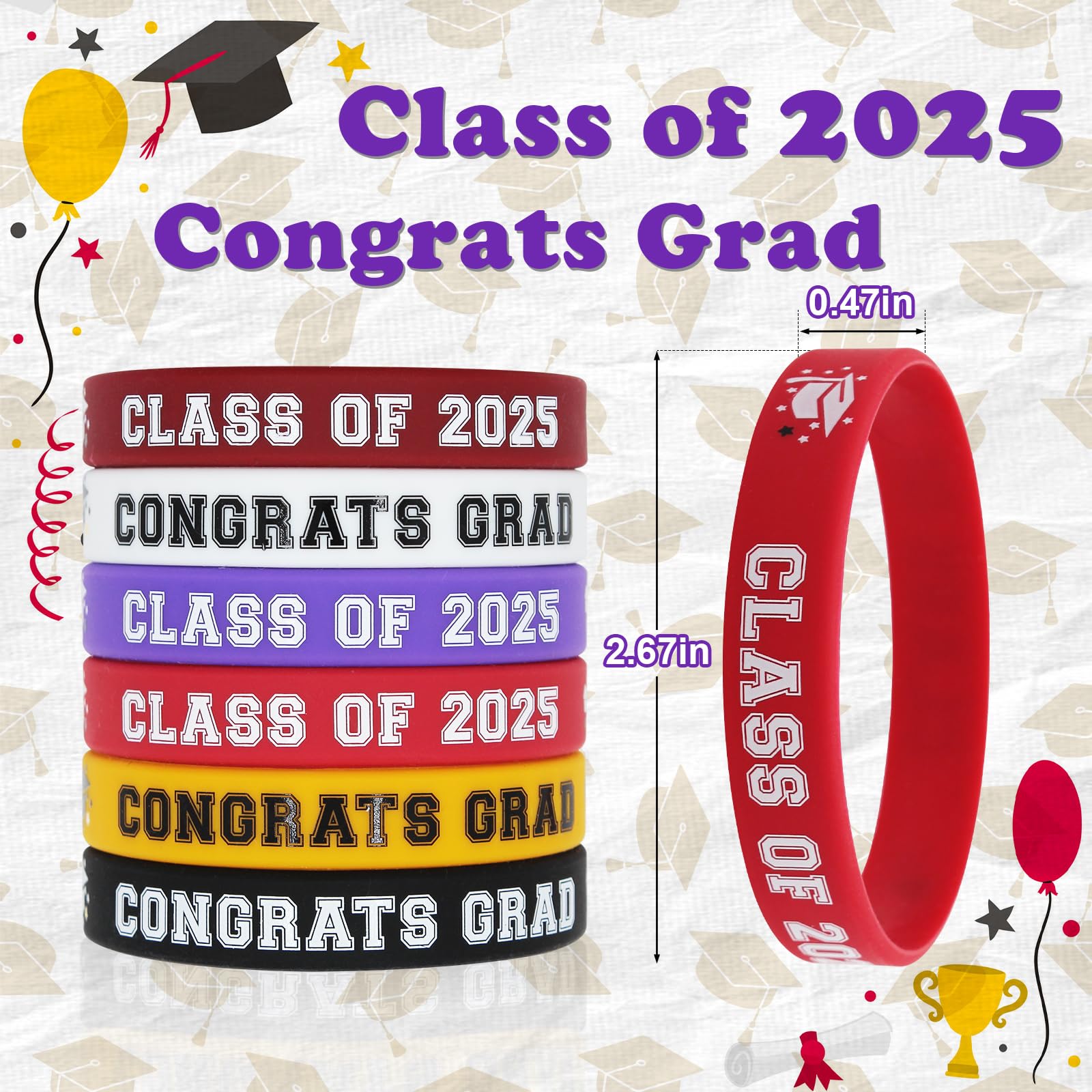 Snapklik.com : Class Of 2025 Graduation Bracelets Bulk 30PCS Congrats ...