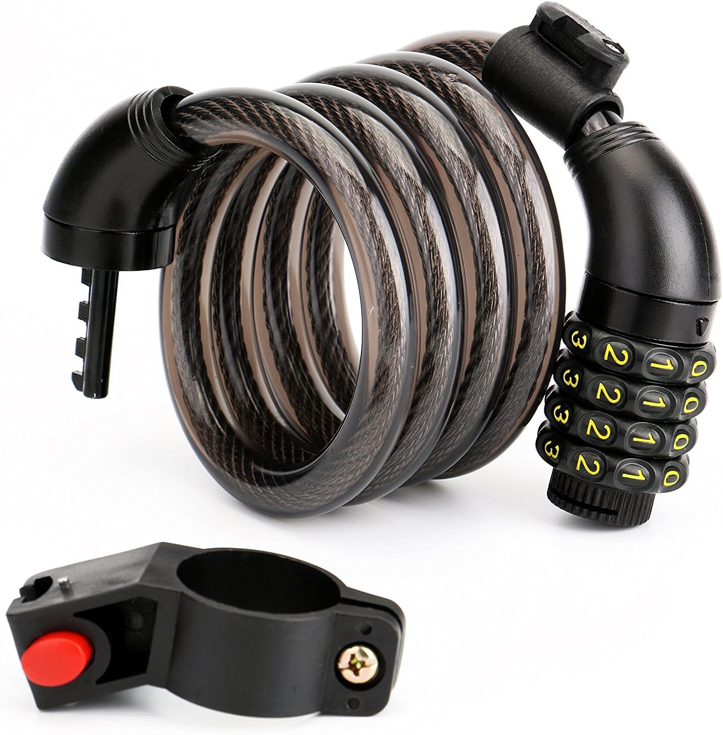 Amazon.com : Bike Lock Cable, 6-Feet Bike Cable Basic Self Coiling ...