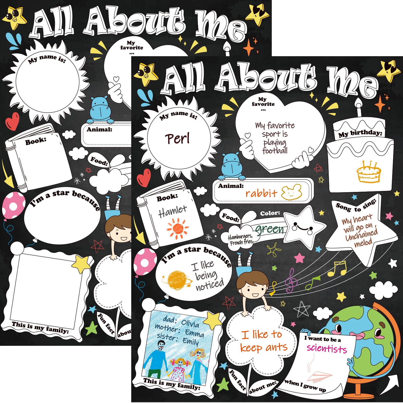 Snapklik.com : 40 Black & White Read All About Me Posters Star Students ...