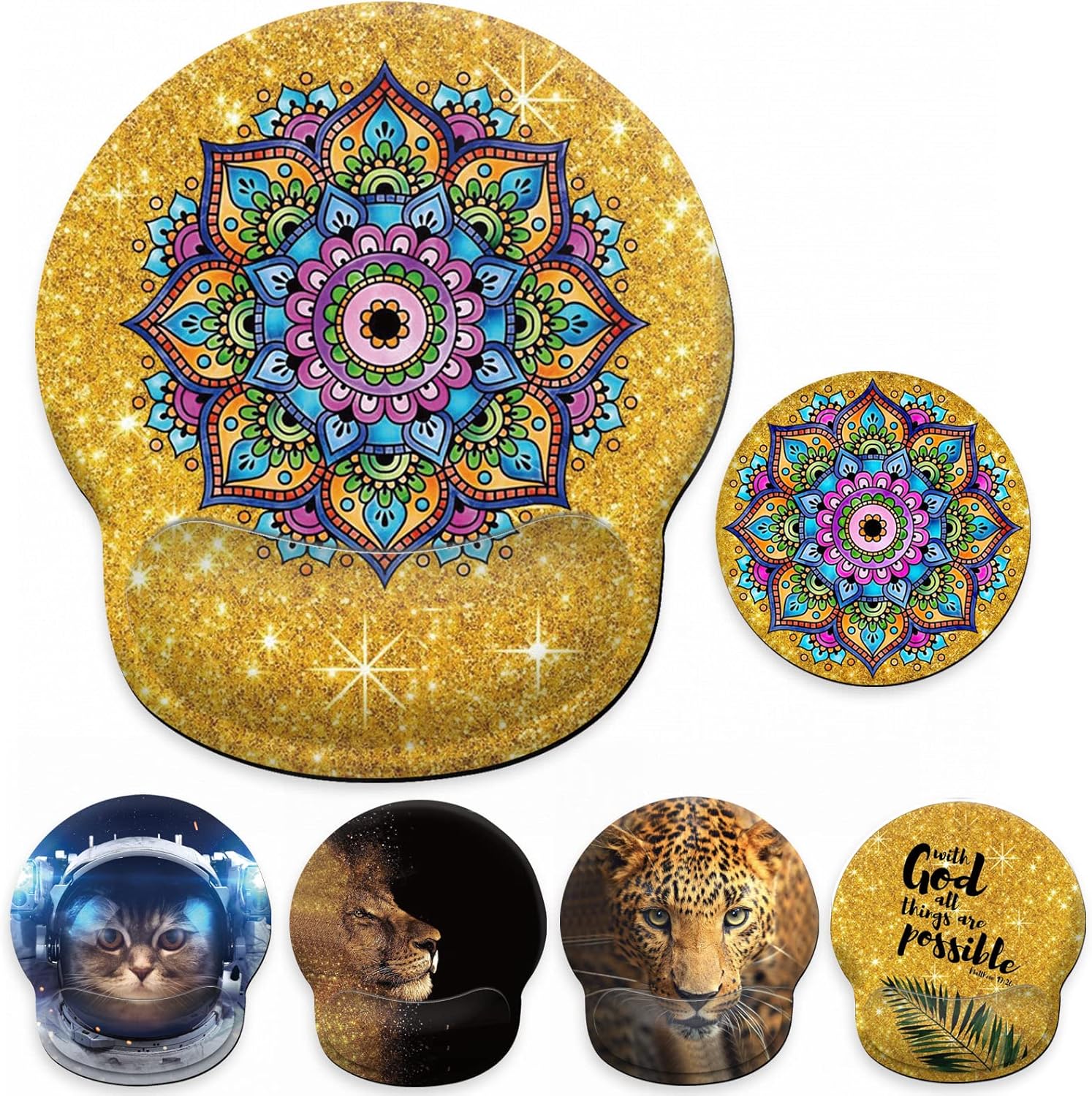 Amazon.com: Mouse Pad with Wrist Support Boho Ergonomic Mousepad Gel ...