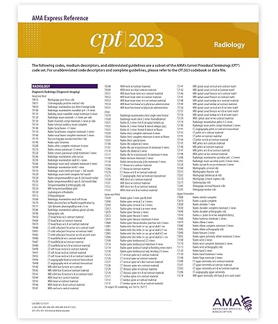 Amazon.com: Radiology (CPT 2023 Express Reference Coding Card ...
