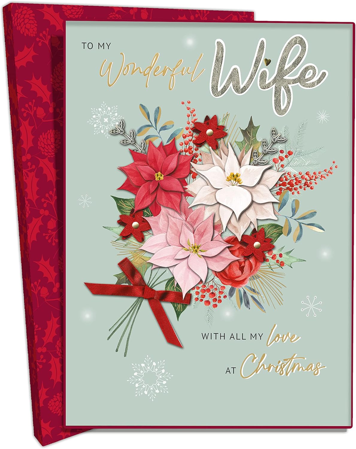 Greeting Card Boxed Wonderful Wife Embellished Luxury Lavish Christmas ...