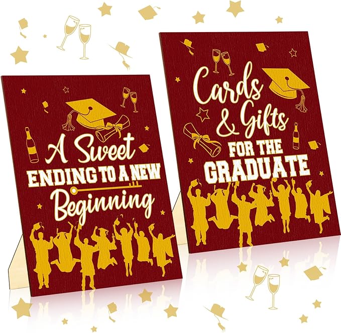 Amazon.com : FoldTier 2 Pcs Graduation Candy Buffet Labels Glitter ...