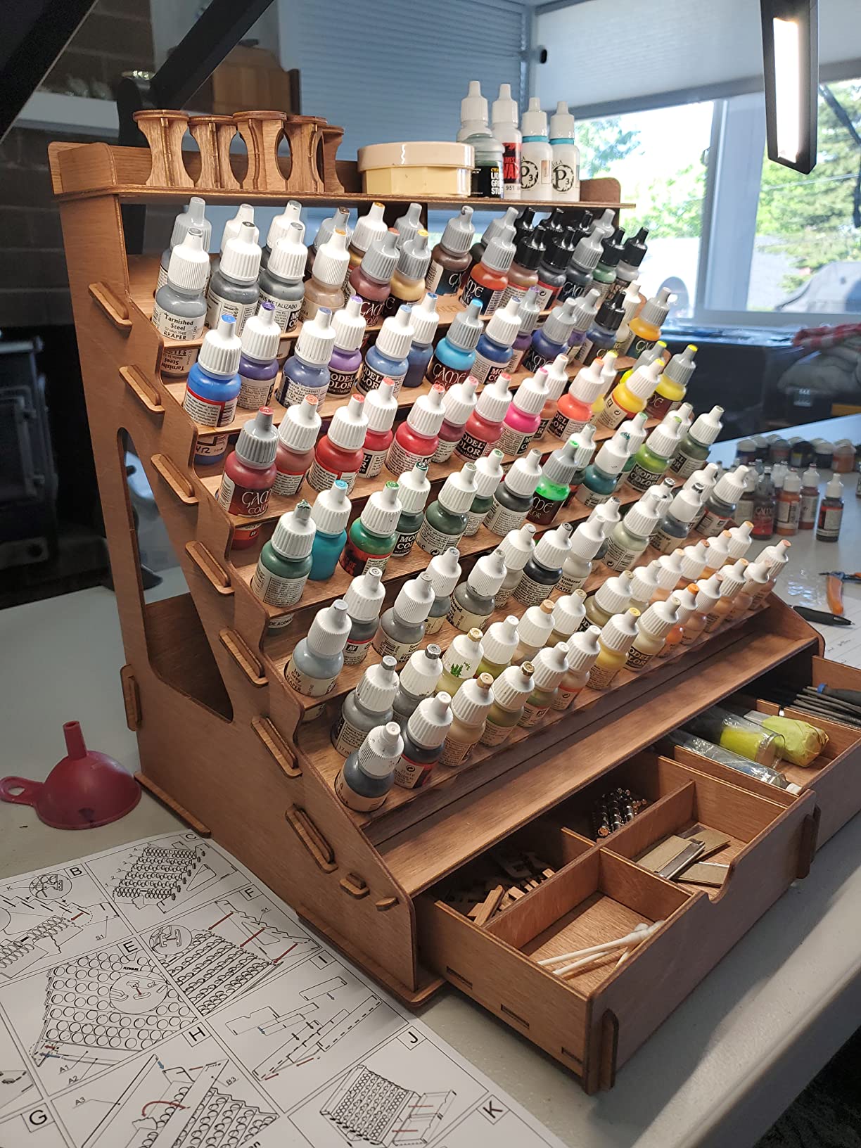 $8/mo - Finance Plydolex Wooden Craft Paint Storage Rack with 58 Holes ...