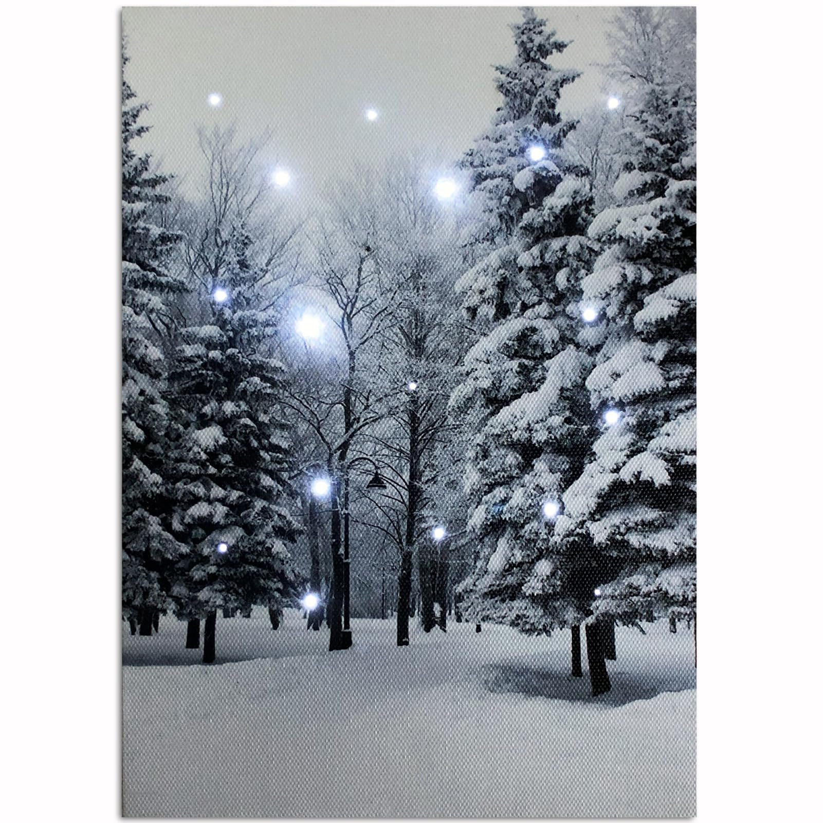 Amazon.com: Tabletop Decor Lighted Winter Snowy Forest Scene Canvas Art ...