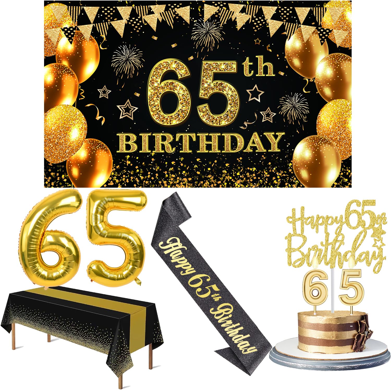 Amazon.com: 65th Birthday Decorations Men Women with 65th Birthday ...