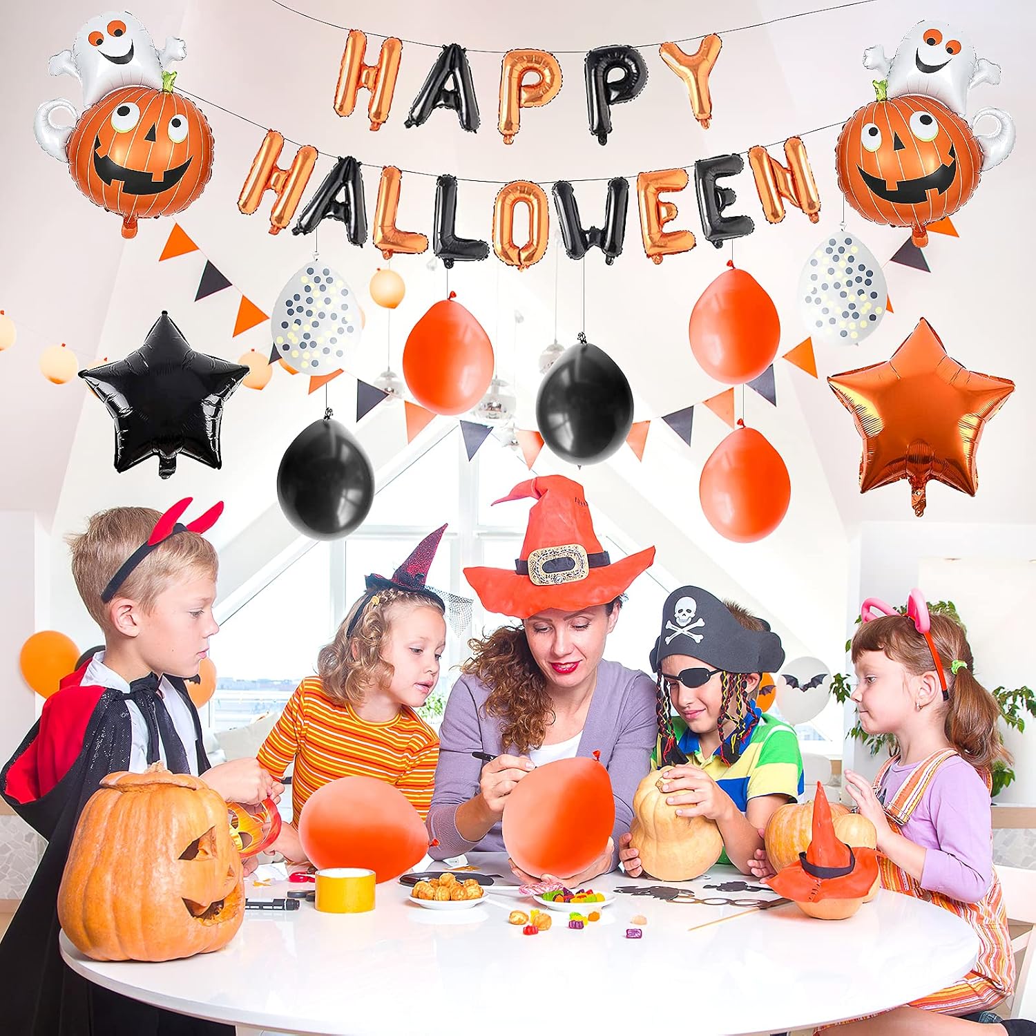 Amazon.com: 69 pieces Halloween Balloons Garland Kit for Halloween ...