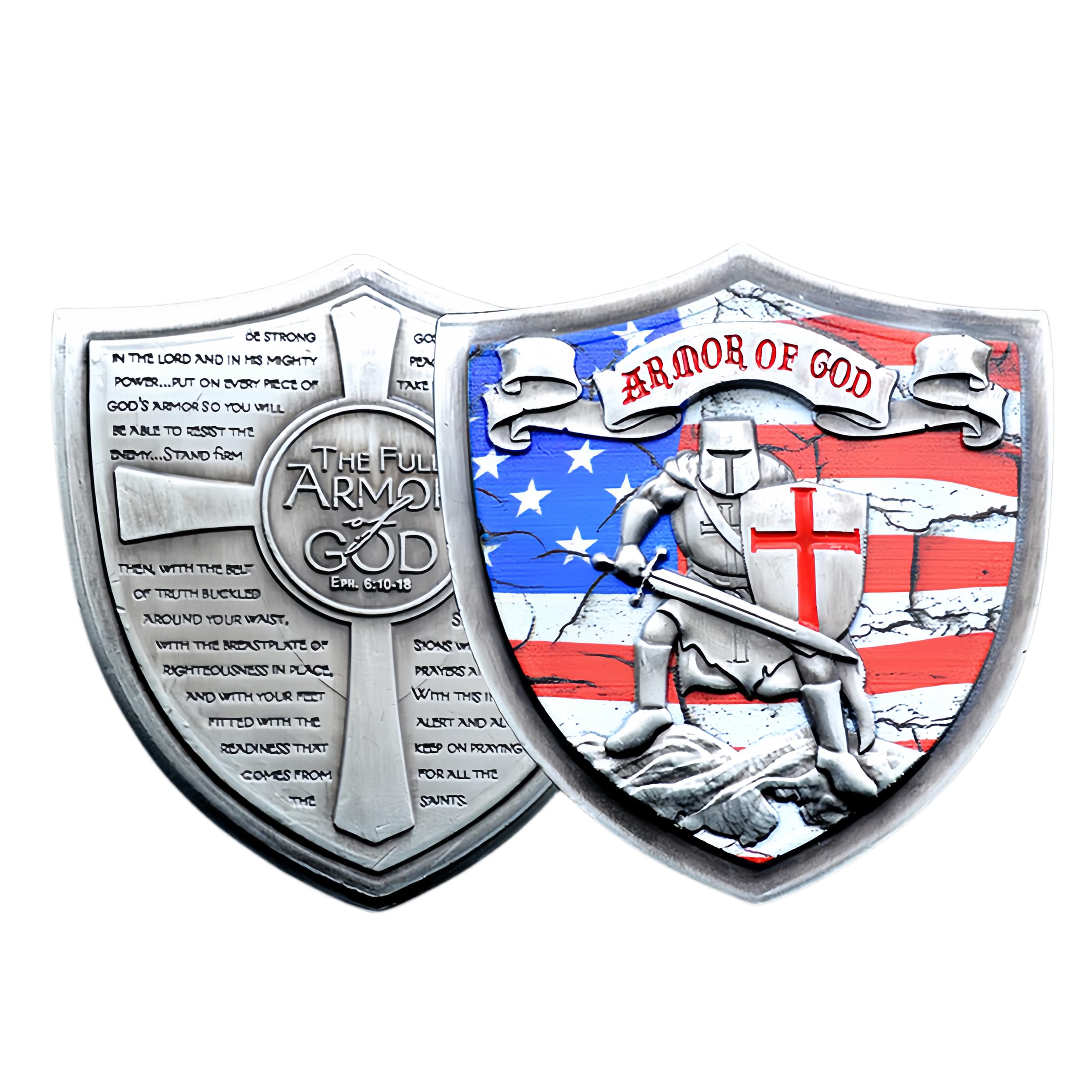 Amazon.com: Armor of God Challenge Coin Eph 6:10-18 3D Prayer Coin ...