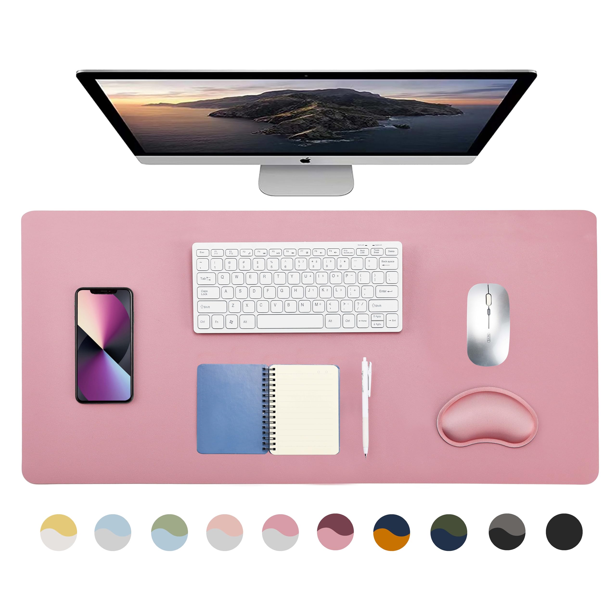 Amazon.com : Desk Mat Large Protector Pad with Wrist Support, Dual Side ...