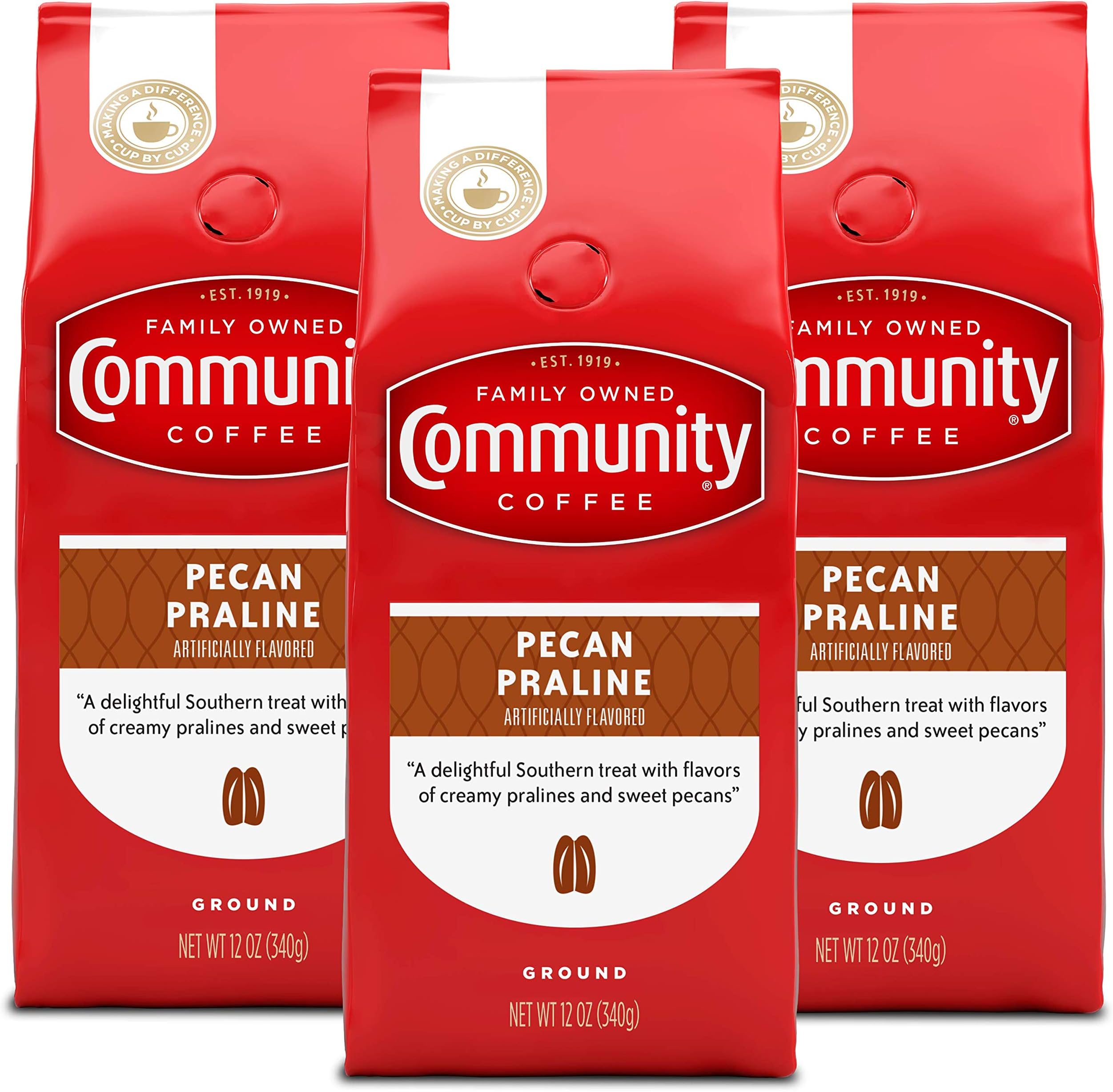 Amazon.com: Community Coffee Pecan Praline Flavored 12 Ounces, Medium ...