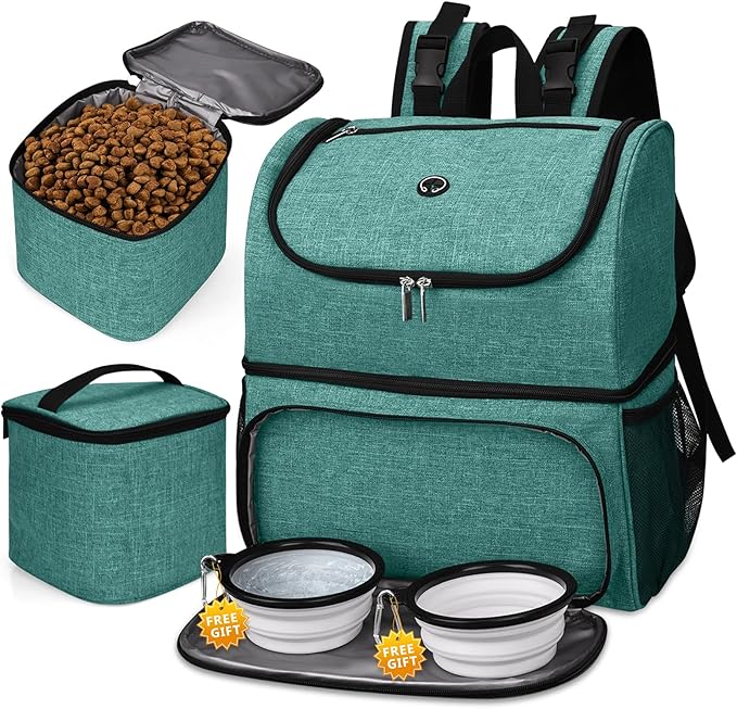 Amazon.com : BAGLHER Pet Travel Bag, Double-Layer Pet Supplies Backpack ...