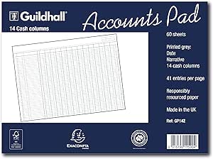 Exacompta - Ref GP14Z - Guildhall - Accounts Pad, A3 298 x 406mm, 60 ...