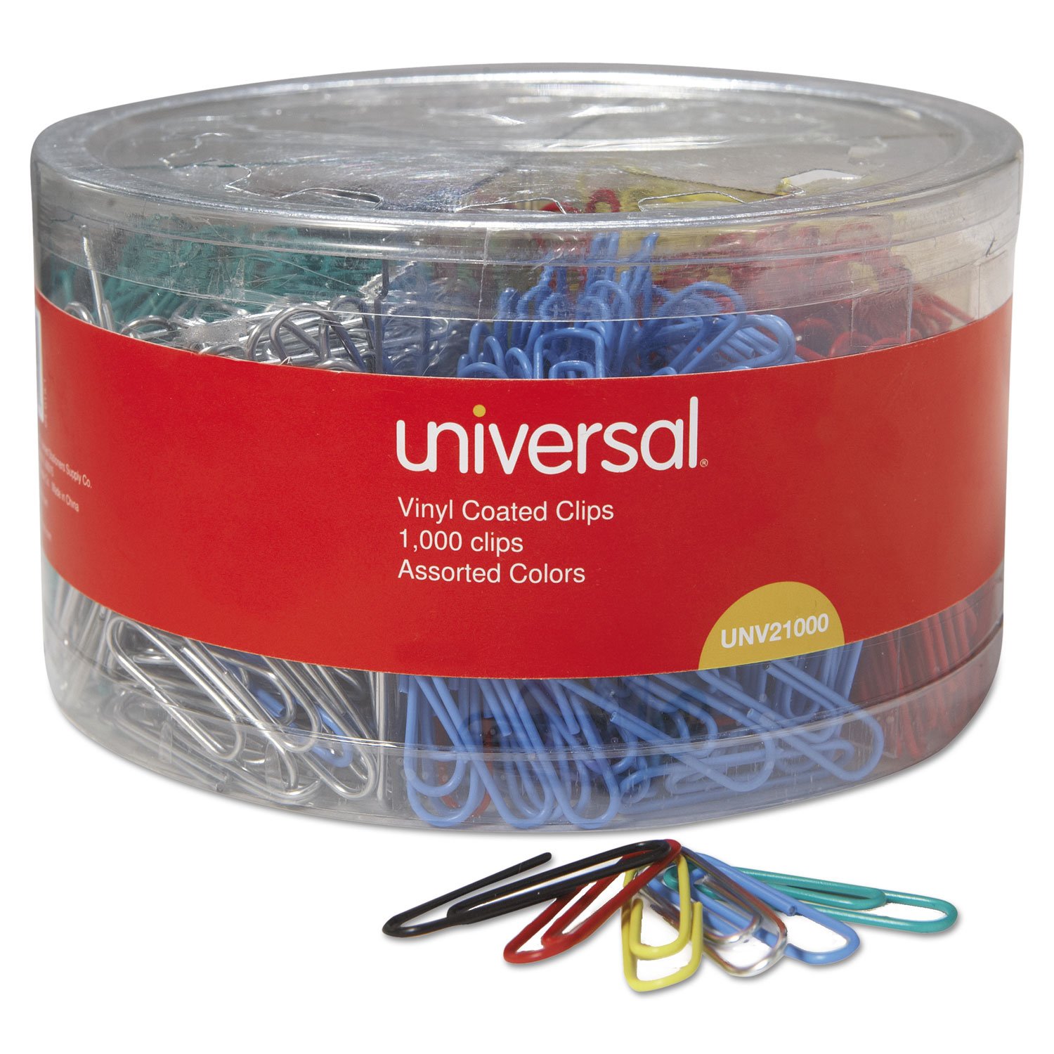 Amazon.com : Universal UNV21000 Plastic-Coated Paper Clips - Small No.1 ...