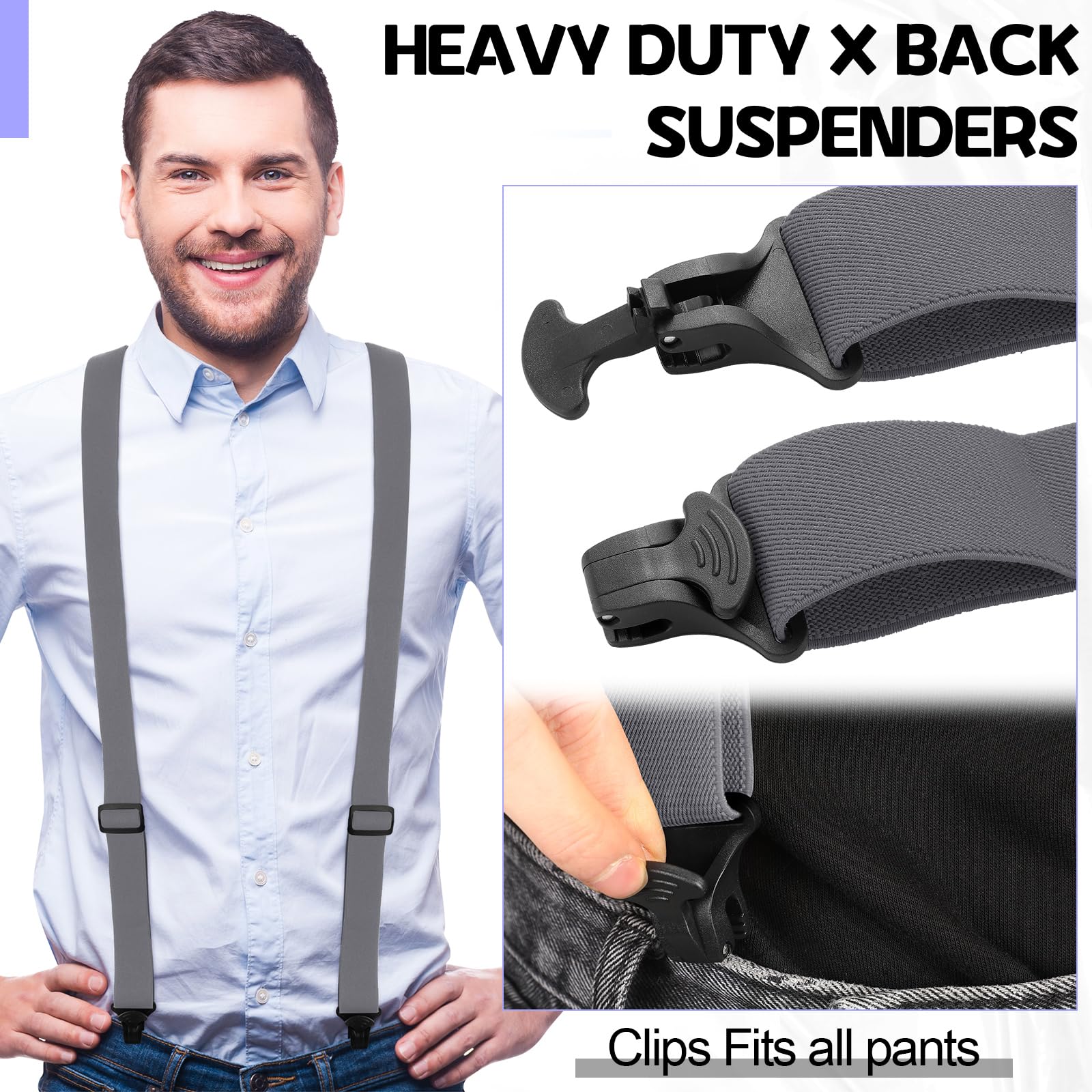 Snapklik.com : Janmercy X Back Hidden Suspender Heavy Duty Work ...