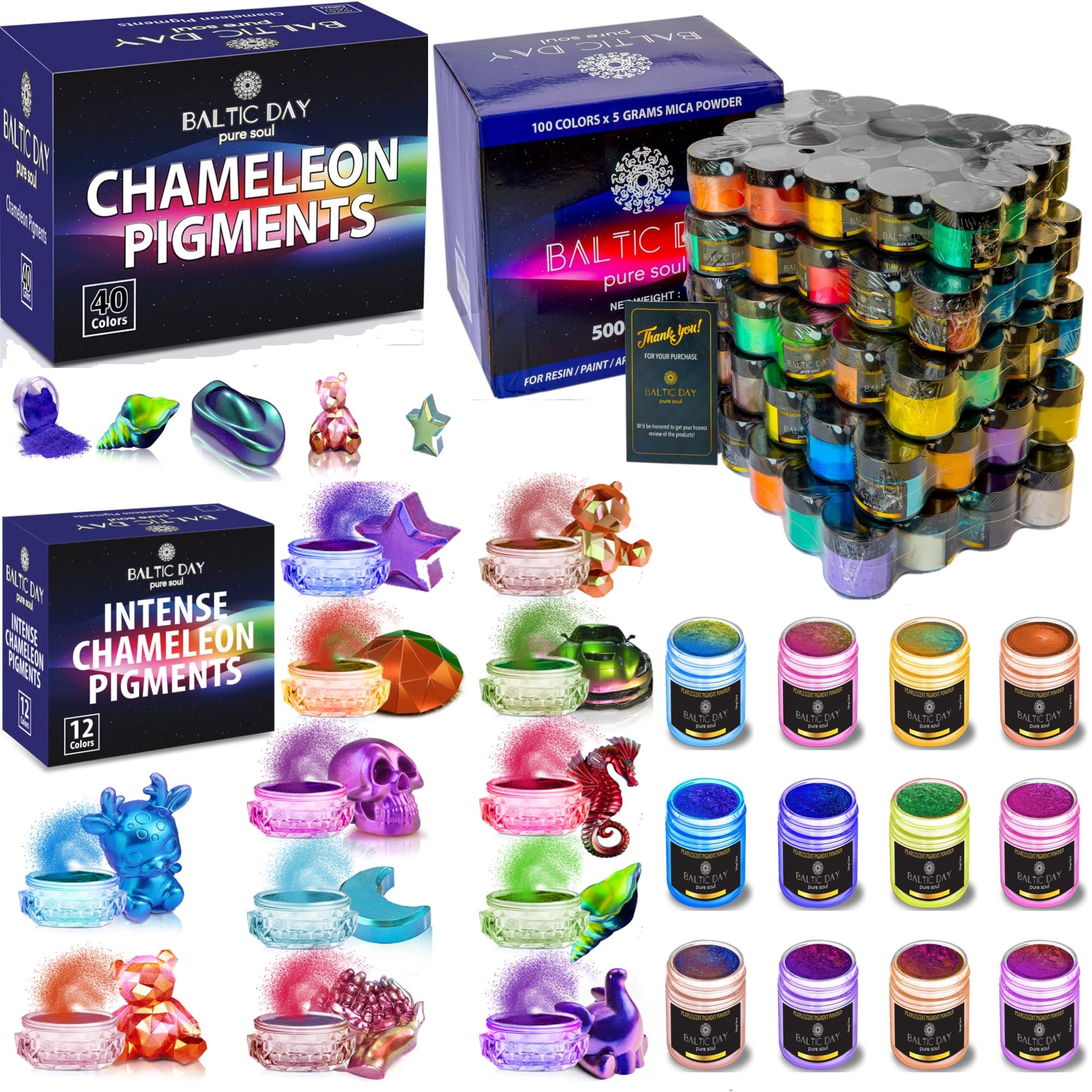 Amazon.com: 40 Chameleon Mica Powders + 12 Hypershift/Intense Chameleon ...