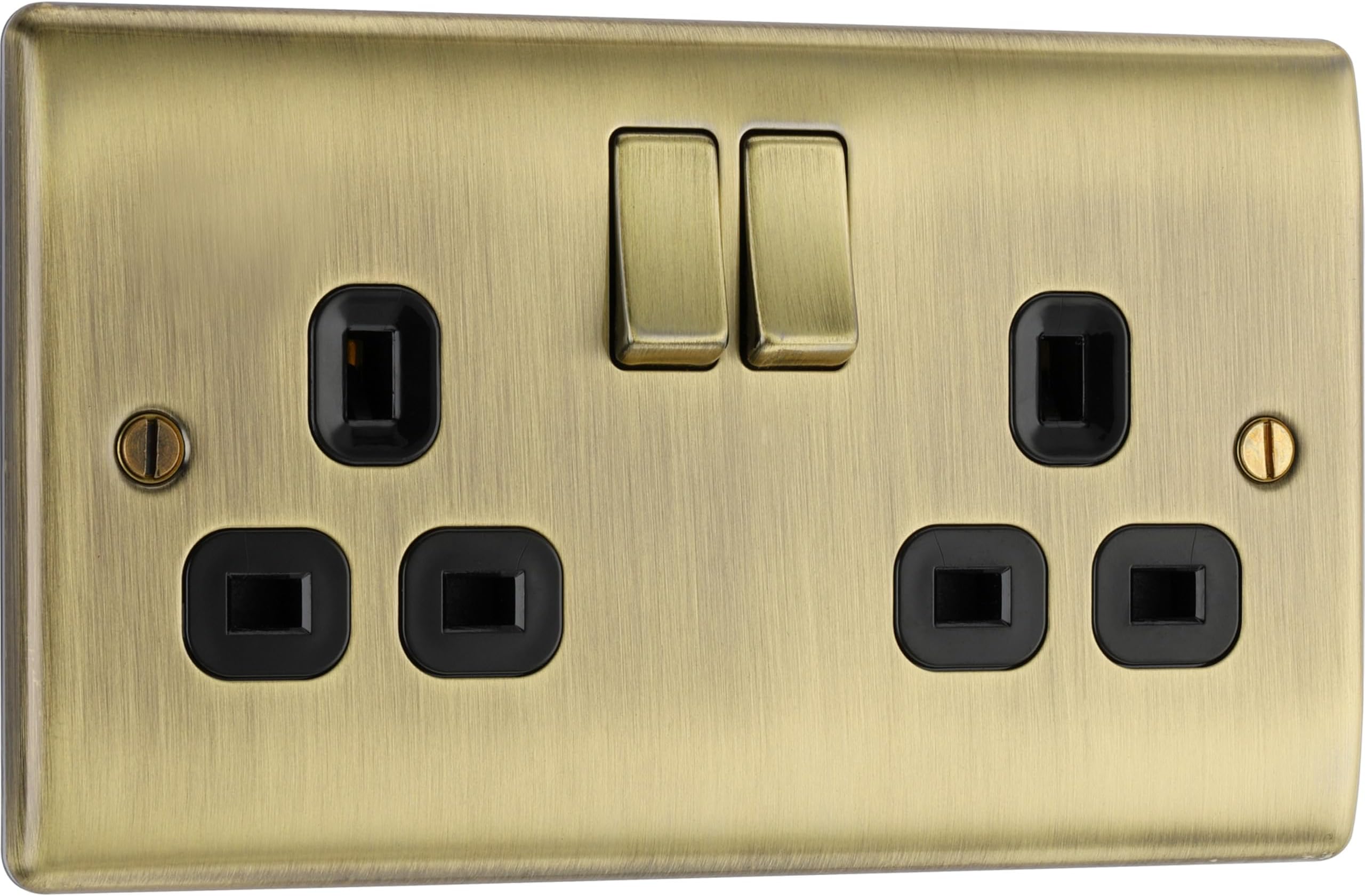 A5 Products Ltd Victorian Anitque Brass 13 Amp Double Socket 2 Gang ...