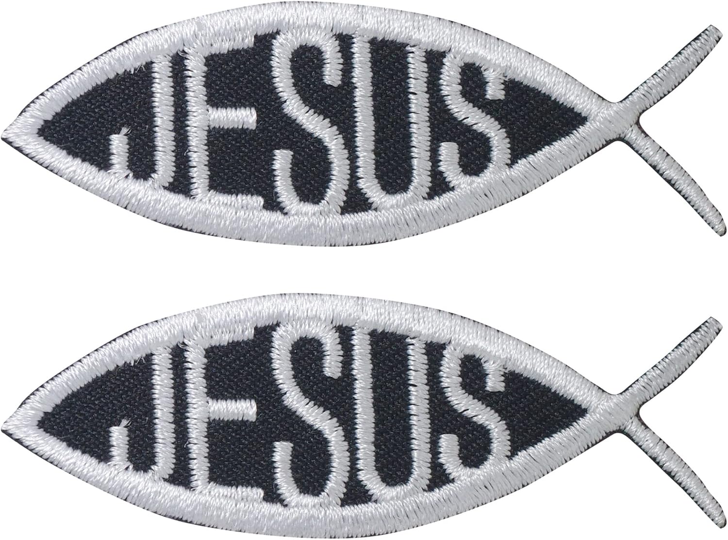 Amazon.com: Octory 2 PCS Ichthys Fish Jesus Christian Symbol Patch Iron ...