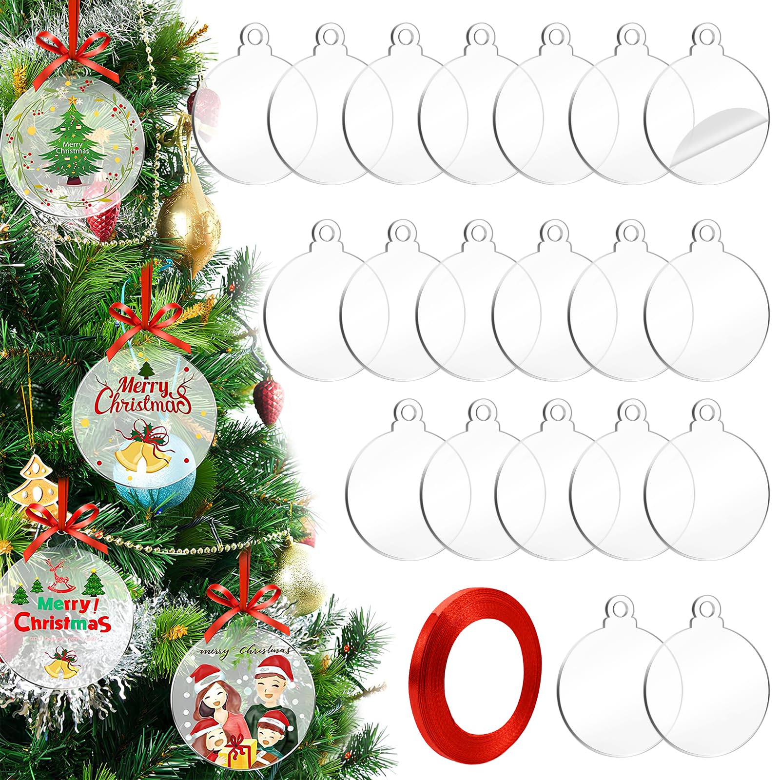 Christmas Acrylic Baubles Blanks 20PCS 3 Inch Clear Acrylic Blanks ...