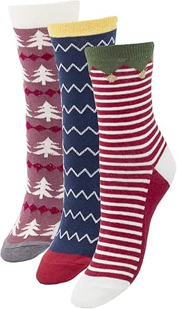 Amazon.com: 1SOCK2SOCK - Women’s 3-Pack Christmas Socks Gift Box Set ...