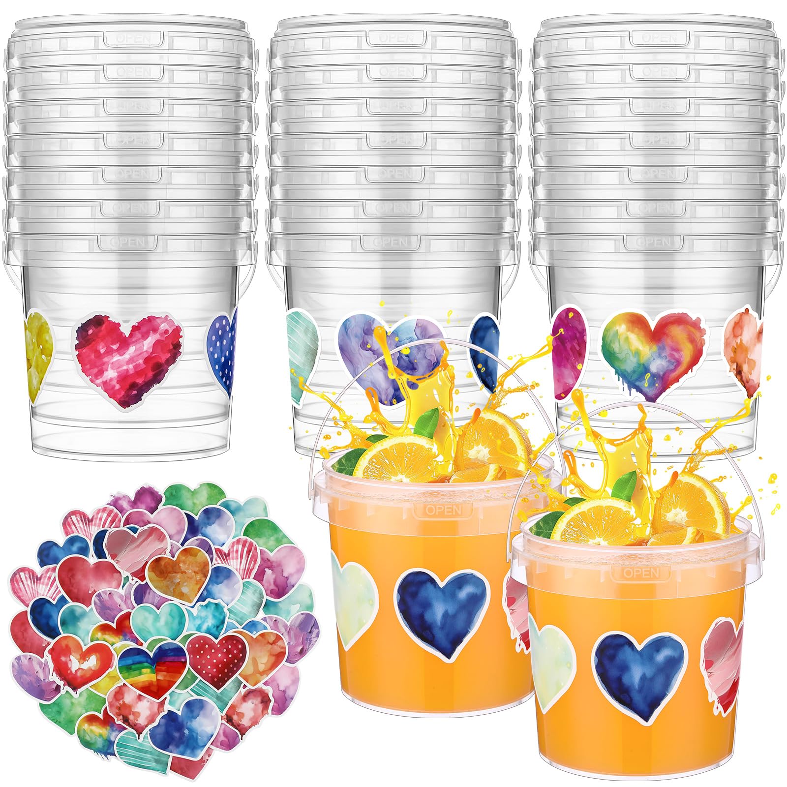 Amazon.com: PerKoop 20 Pcs 32 oz Ice Cream Buckets with Lids and ...