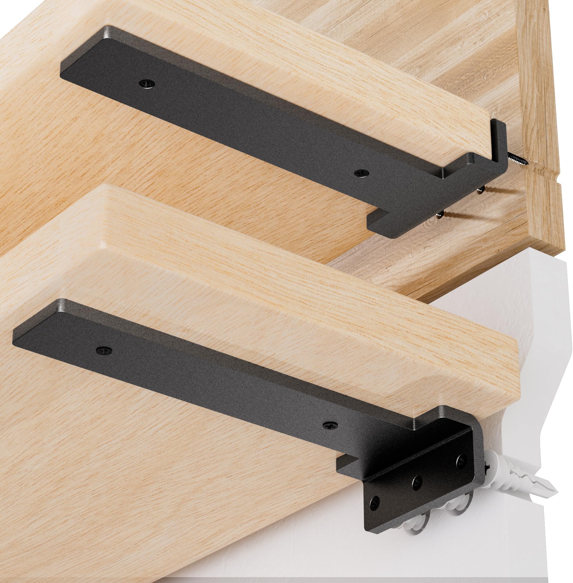 Amazon.com: HITOMEN Heavy Duty Floating Shelf Brackets, 8-Inch (1/5 ...