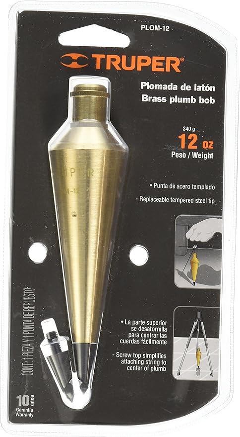 TRUPER PLOM-12 Brass Plumb Bobs 12 Oz (340 g) - - Amazon.com