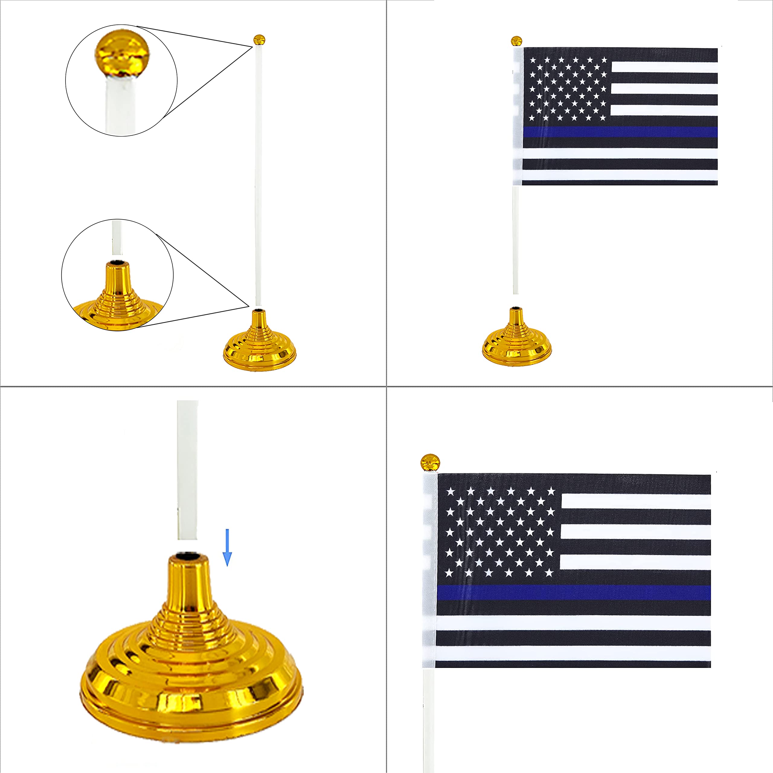 Snapklik.com : WXTWK 12 Pack American USA Thin Blue Line Desk Flag ...