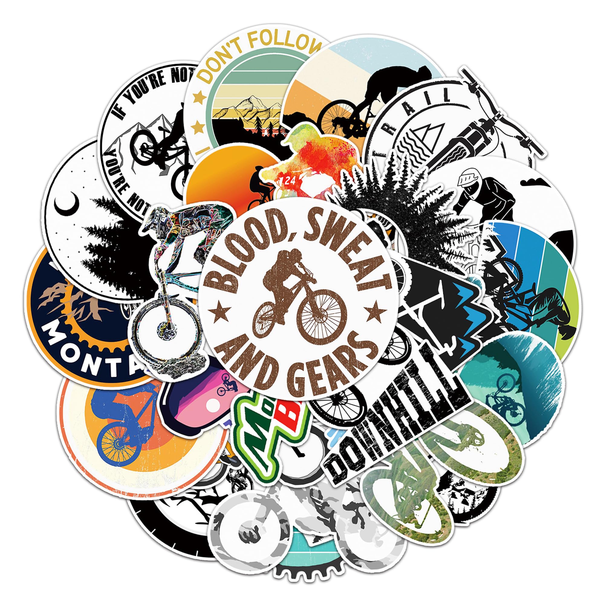 Amazon.com: Mountain Cycling Stickers,Mountain Biking Stickers,50Pcs ...