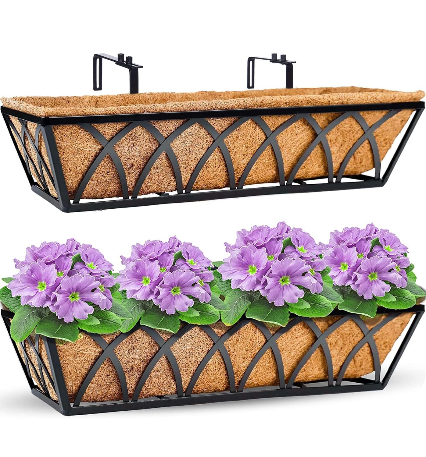 Y&M Window Boxes Horse Trough with Coconut Coir Liner, 24 Inch Window ...