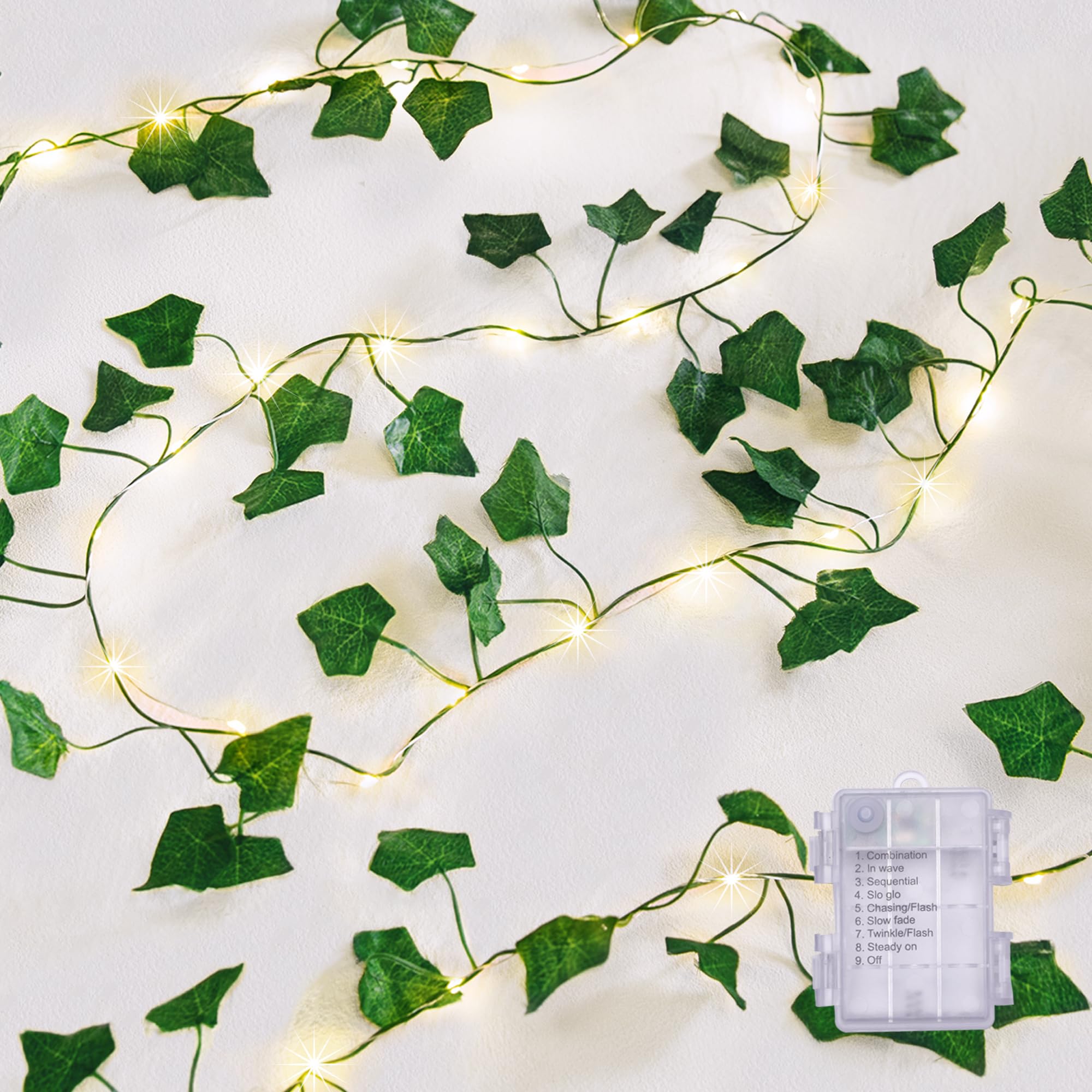 Amazon.com: JOHUNT 2 Pack 6.56FT Vines with Lights, Fake Ivy String ...
