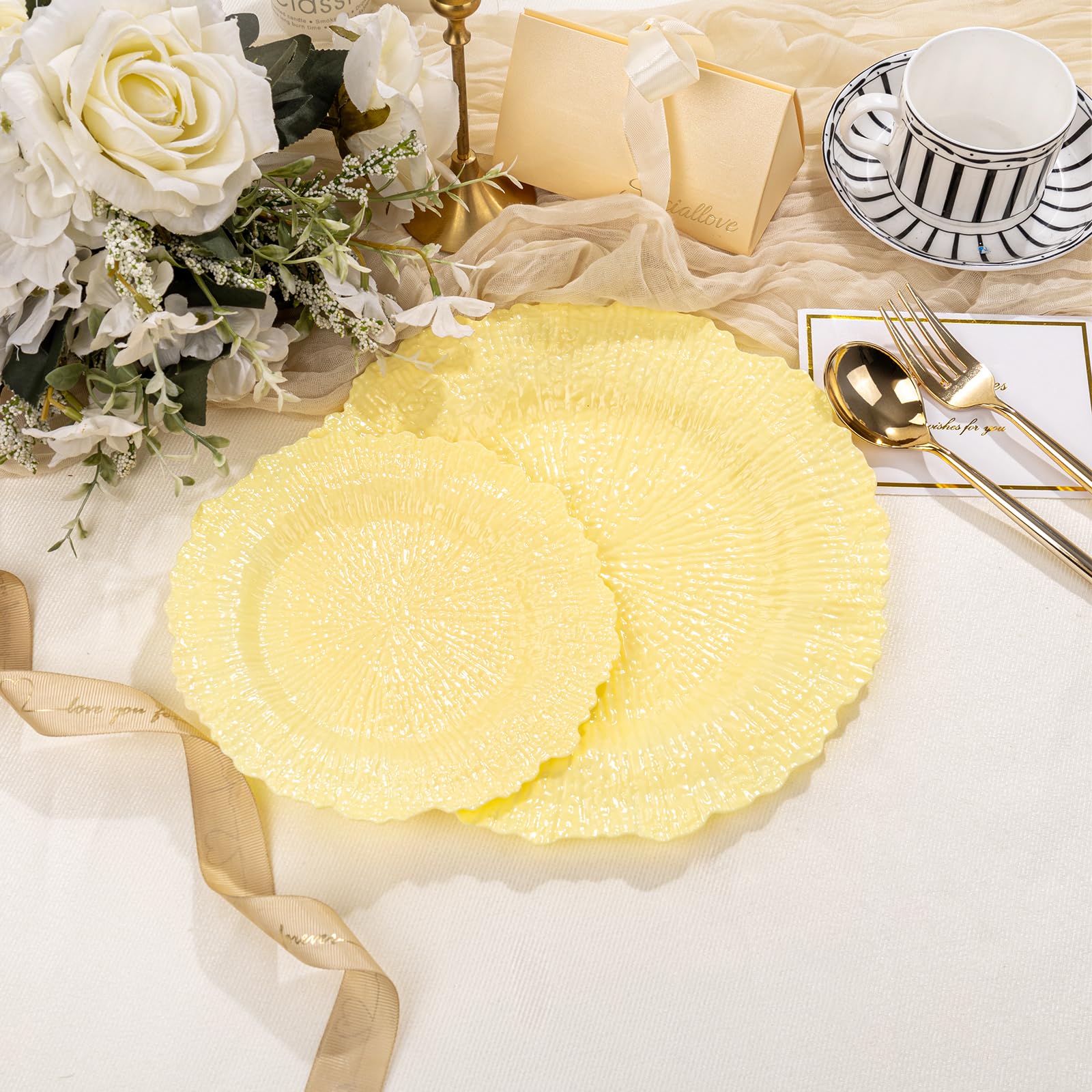 Pastel Yellow Paper Plates