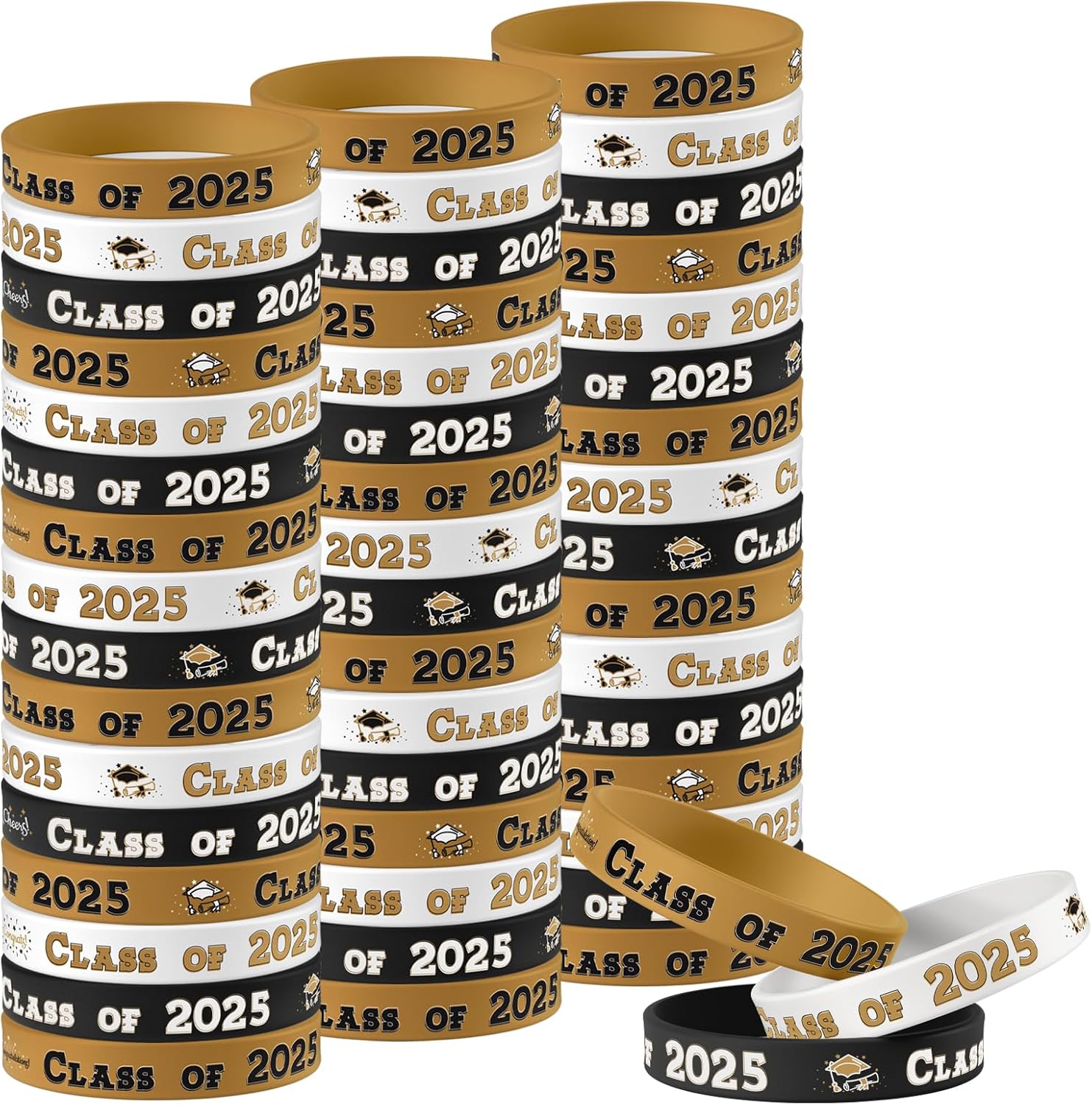 Year 6 Leavers Graduation Party Favors 48 Pcs Class Of 2025 Wristbands ...
