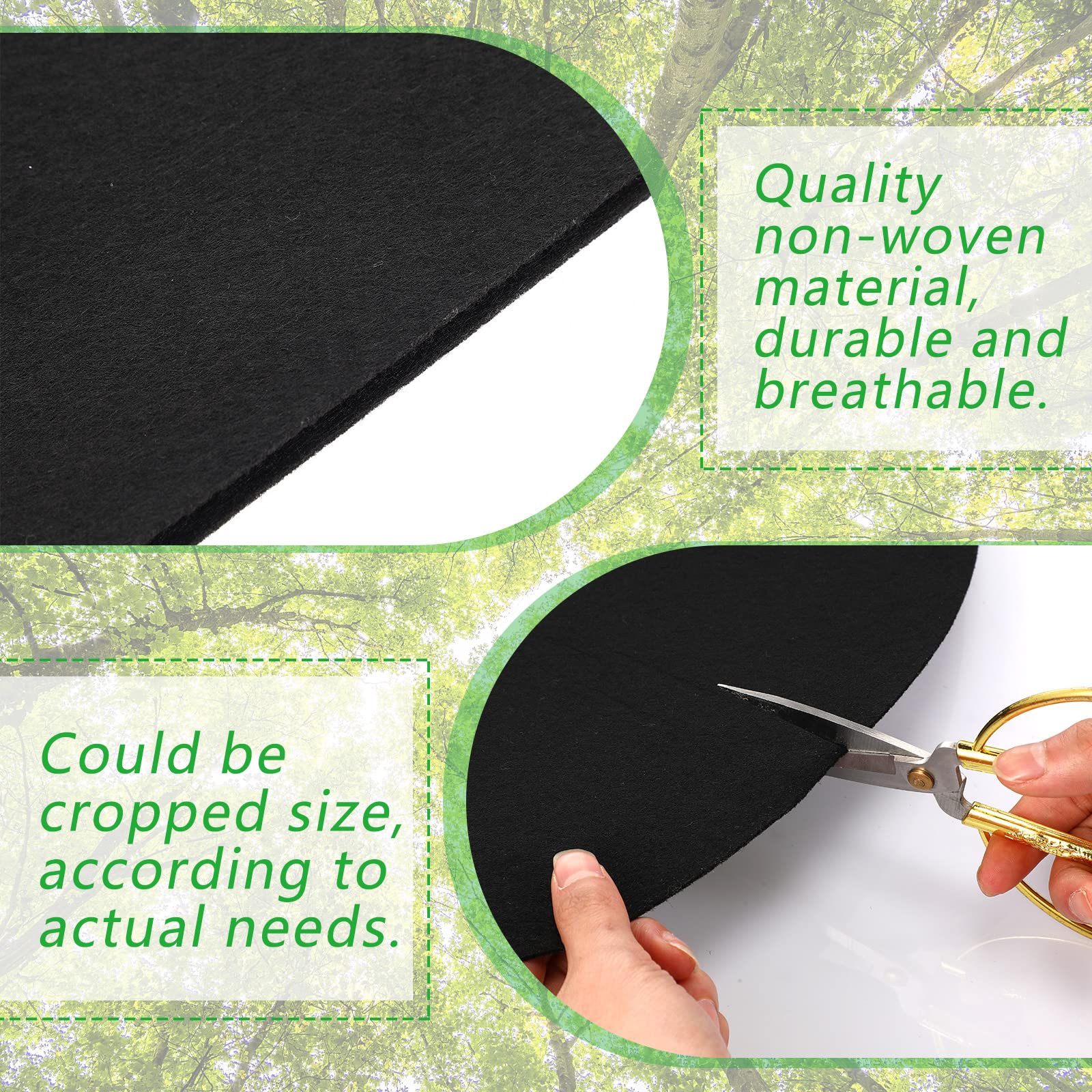 36 Pcs 16.5 Inch Tree Mulch Ring Non Woven Fabric Weed Barrier Mat ...