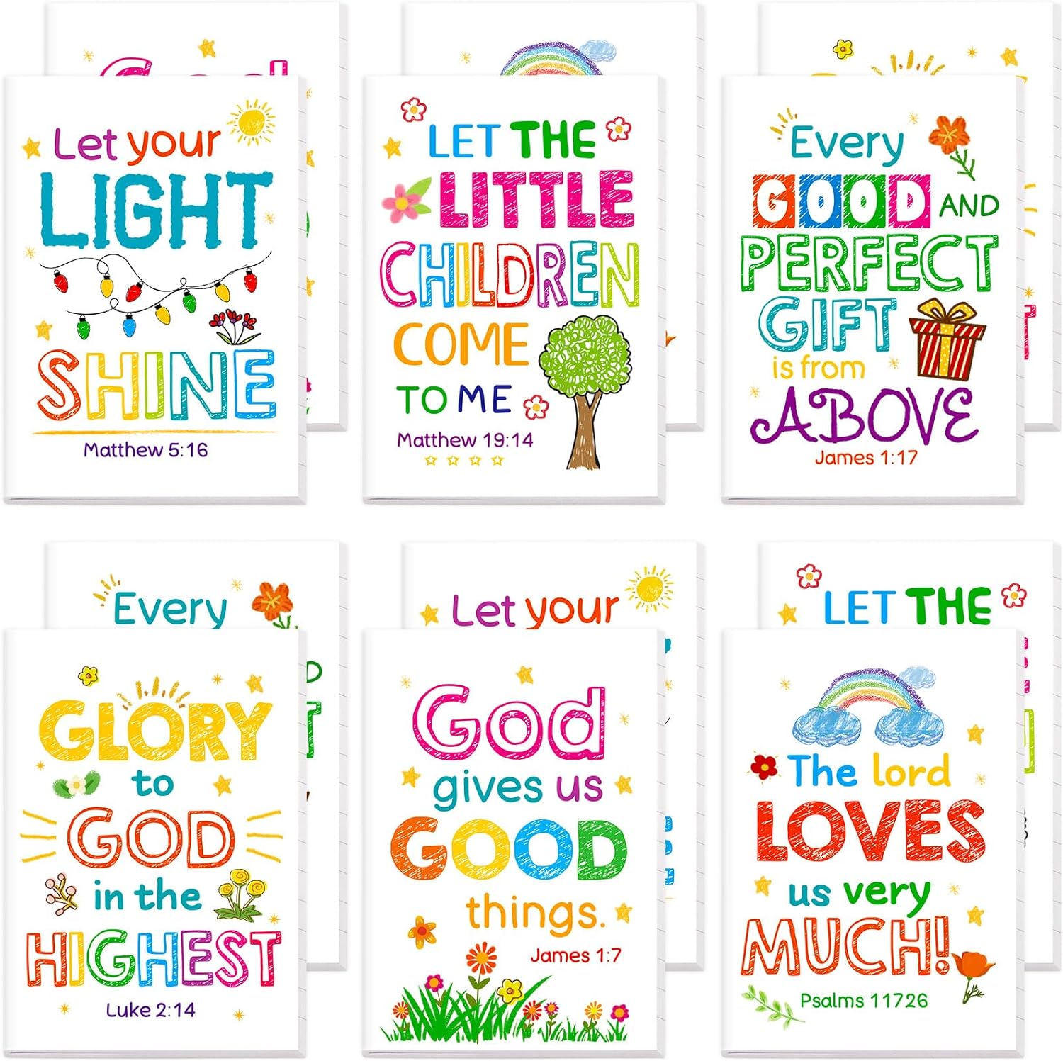 Amazon.com : Fancy Land Christian Notepads for Kids Bible Verse Notepad ...