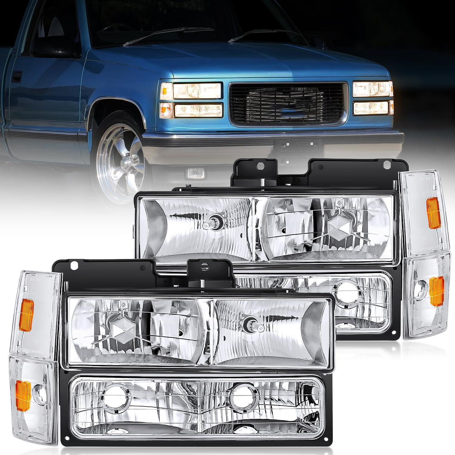 Amazon.com: Nilight Headlight Assembly Compatible with 1988 1989 1990 ...