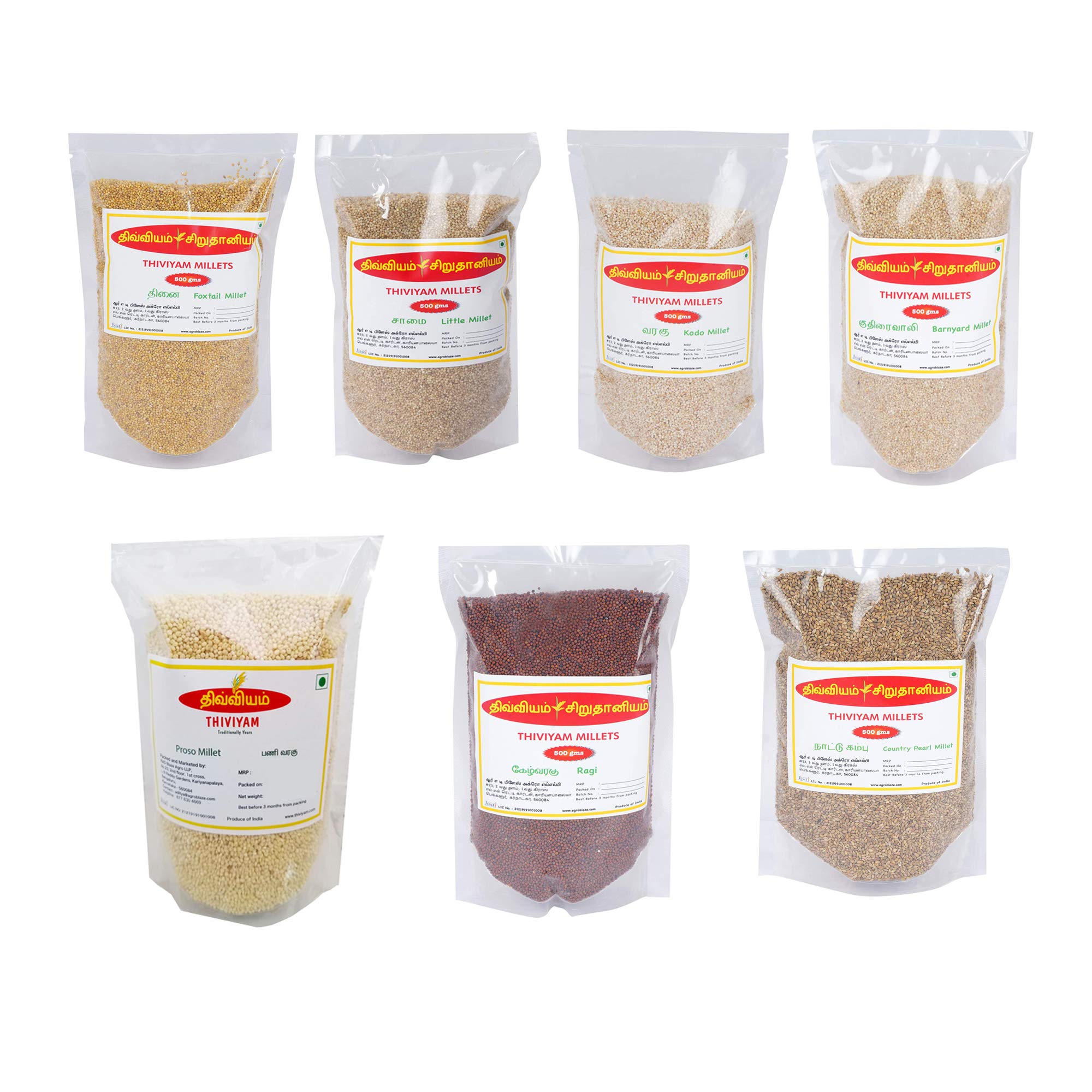 Buy Thiviyam SuperSaver 3.5 KG Millet Combo Foxtail Millet /Little ...