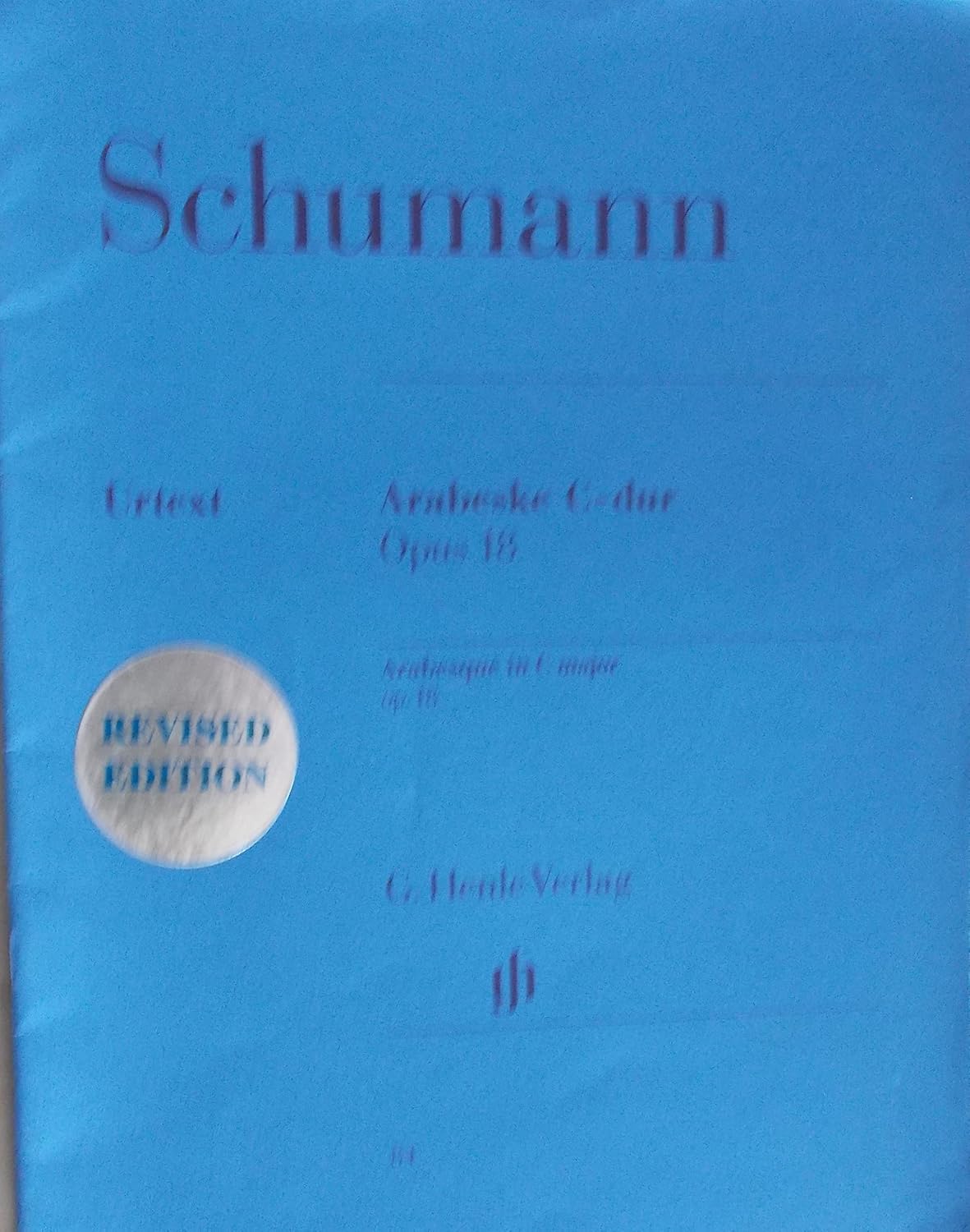 Amazon.com: Schumann Arabeske C-dur Opus 18, Arabesque in C major op ...